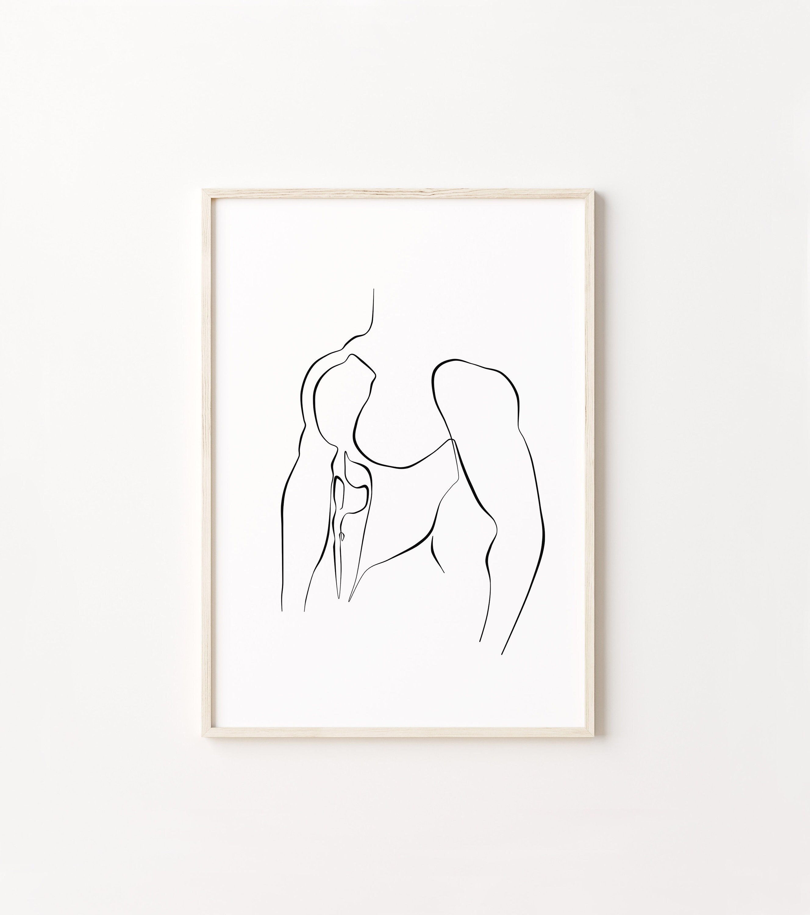 Minimal Line Art Male Man Figure Drawing Minimalist Body | Etsy