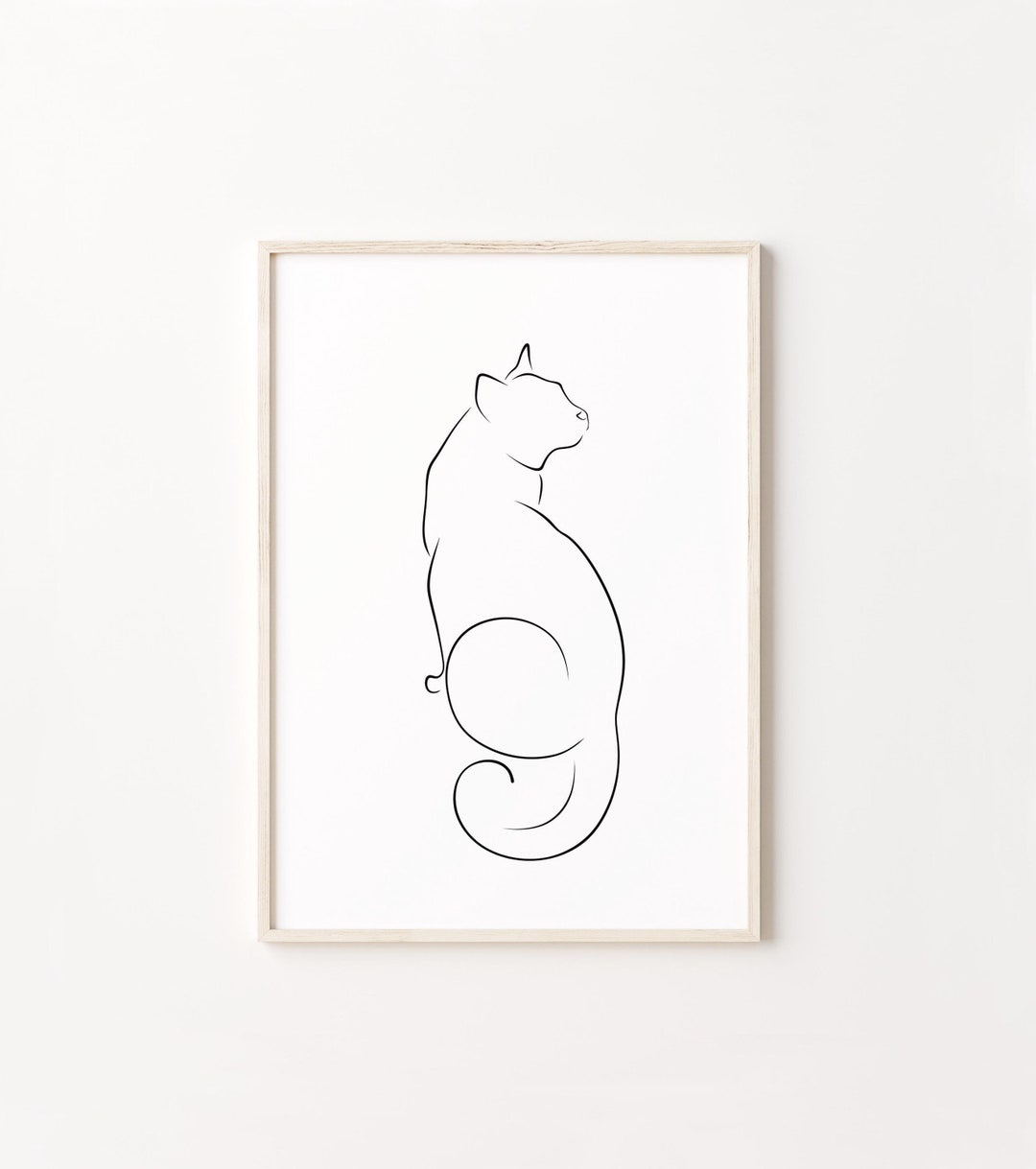 Cat Wall Art, Minimalist Cat Print, Cat Lover Wall Art, Abstract Animal ...