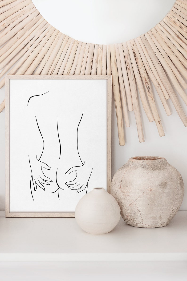 Female Back Print Woman Body Line Art Feminine Poster - Etsy