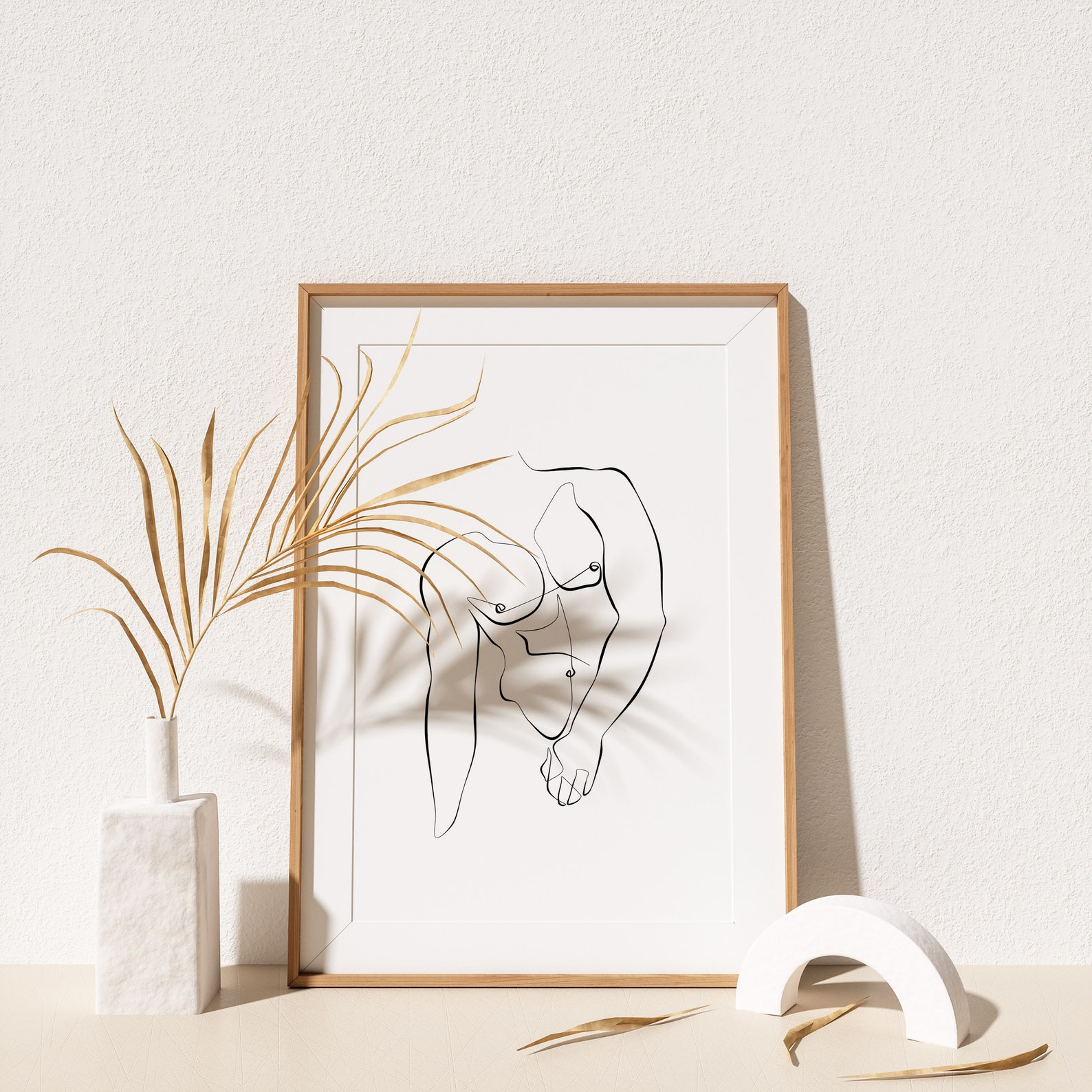 One Line Art Man Male Body Outline Sketch Abstract Nude - Etsy