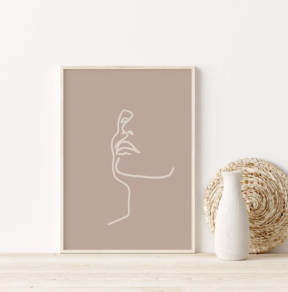 Face Line Drawing Minimal Line Art Fine Line Poster | Etsy