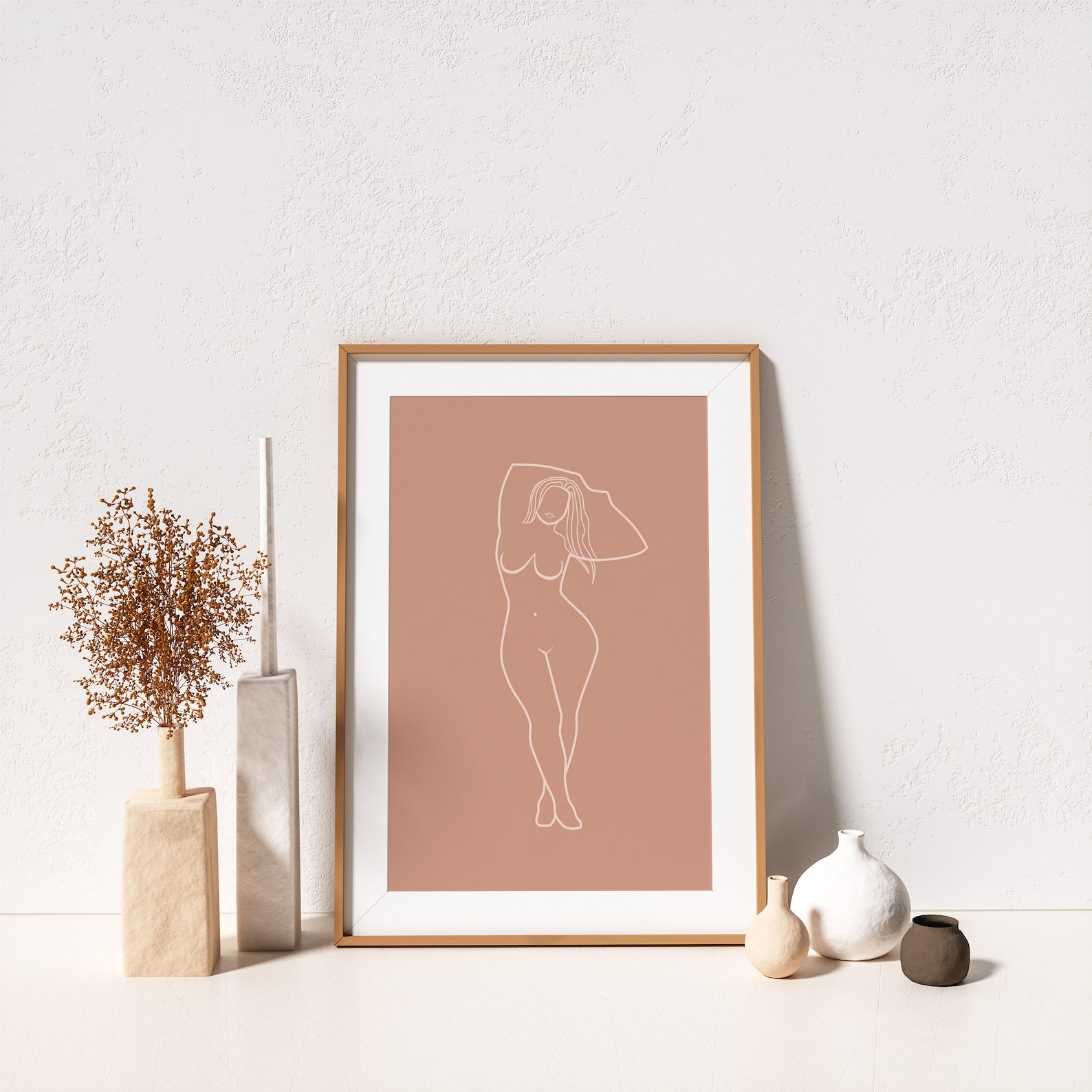 Body Positive Line Drawing Curvy Woman Art Big Girl Wall - Etsy