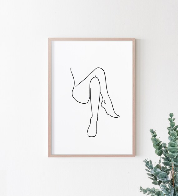 Legs Line Art Minimalist Woman Body Print Female Figure | Etsy