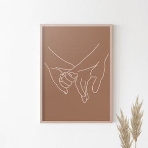 Holding Hands Print Minimalist Love Poster Abstract Couple | Etsy