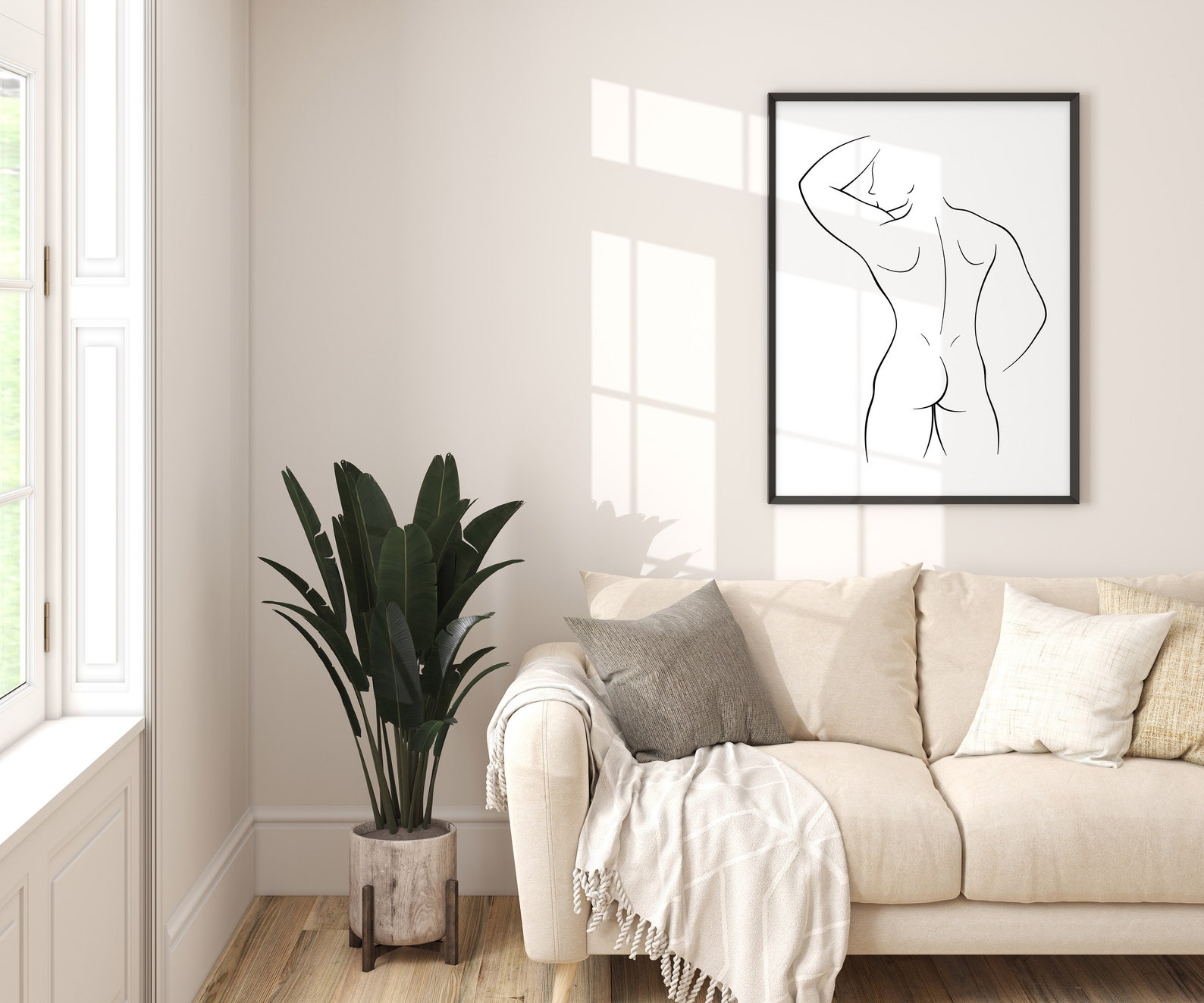 Abstract Man Back Print Male Figure Line Art Naked Male Body - Etsy