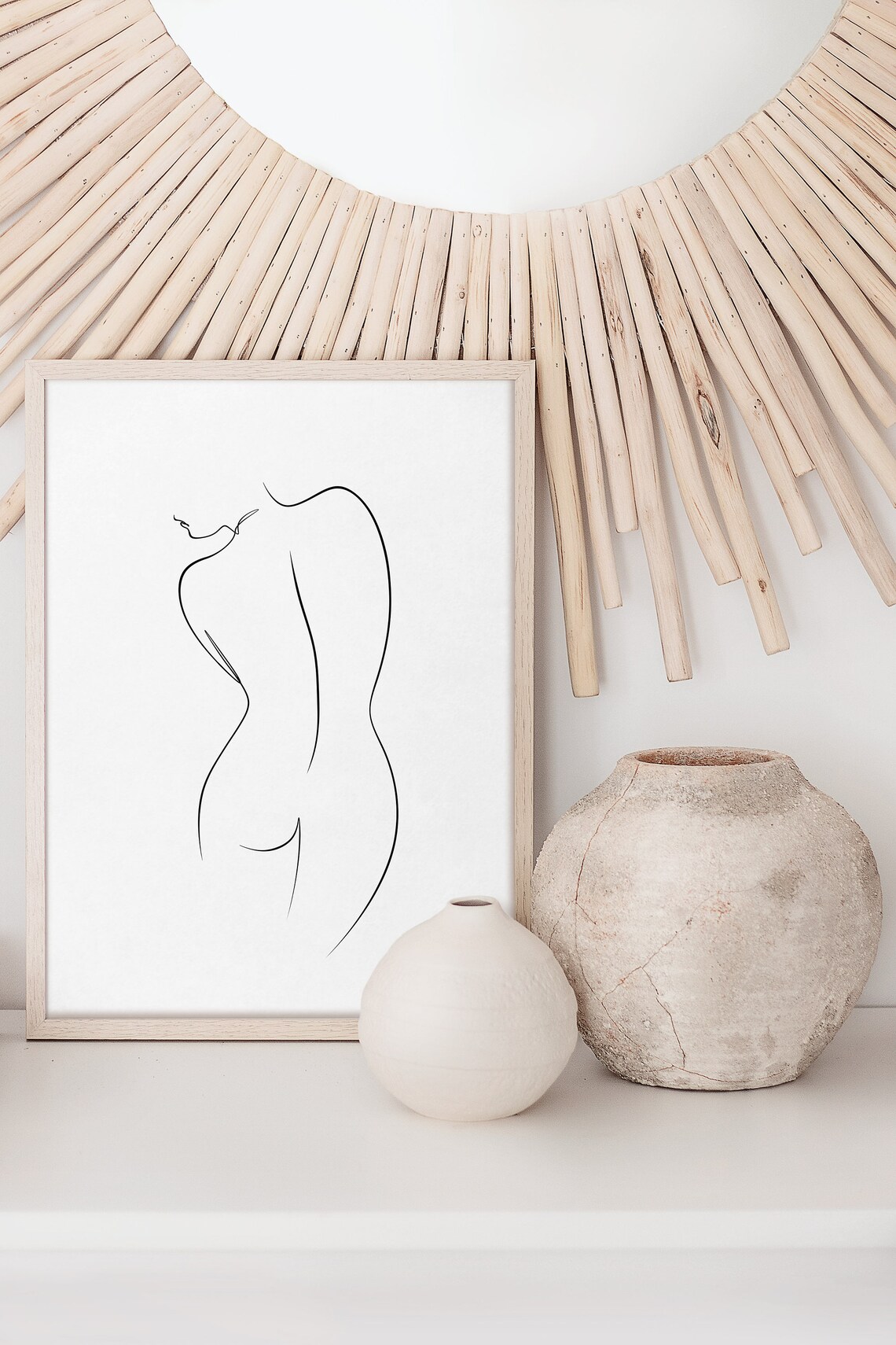 Abstract Woman Back Print, Female Figure Wall Art, Minimal Woman Line ...