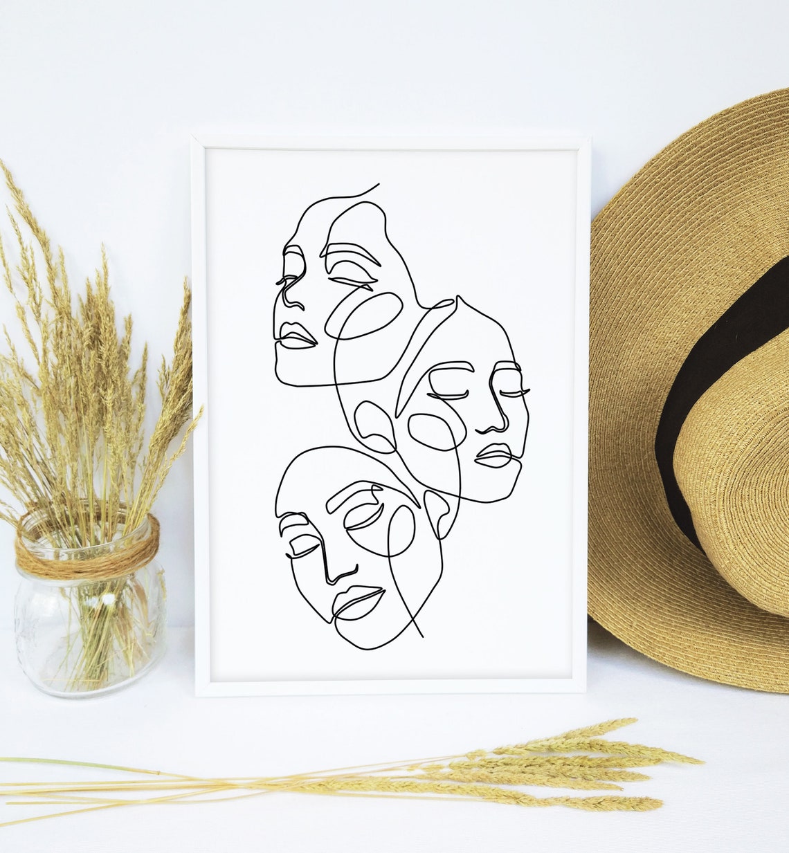 Feminist Art Abstract Face Print One Line Poster Minimalist | Etsy