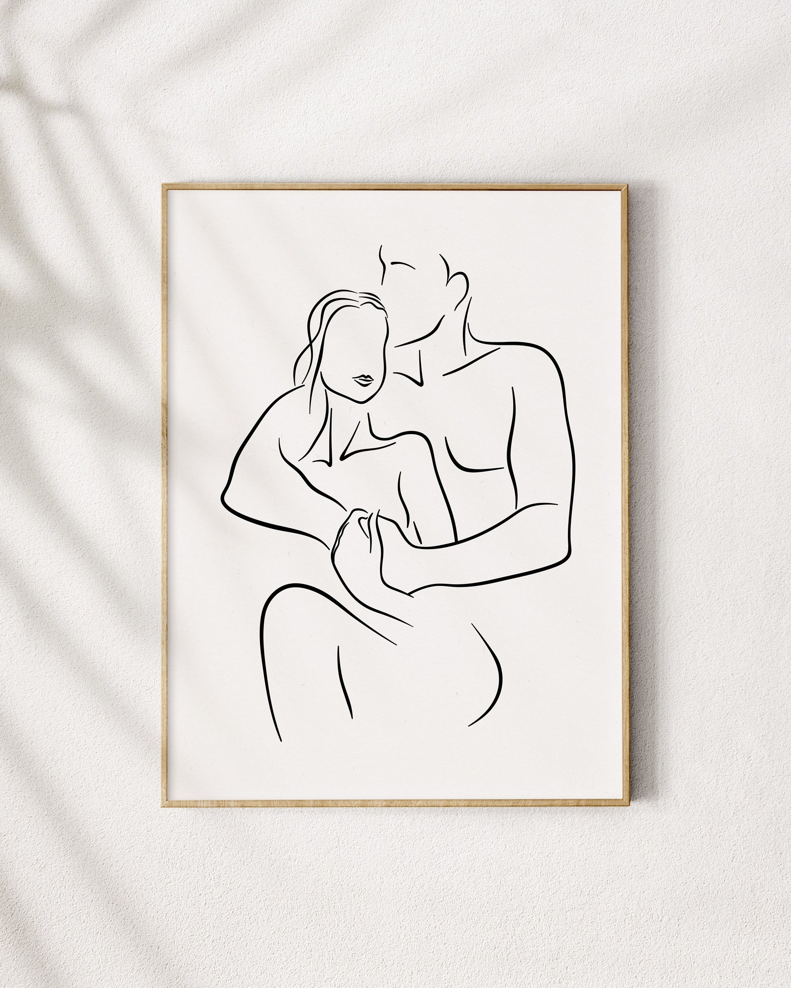 Man Kissing Woman Line Art Print Hugging Couple Poster - Etsy