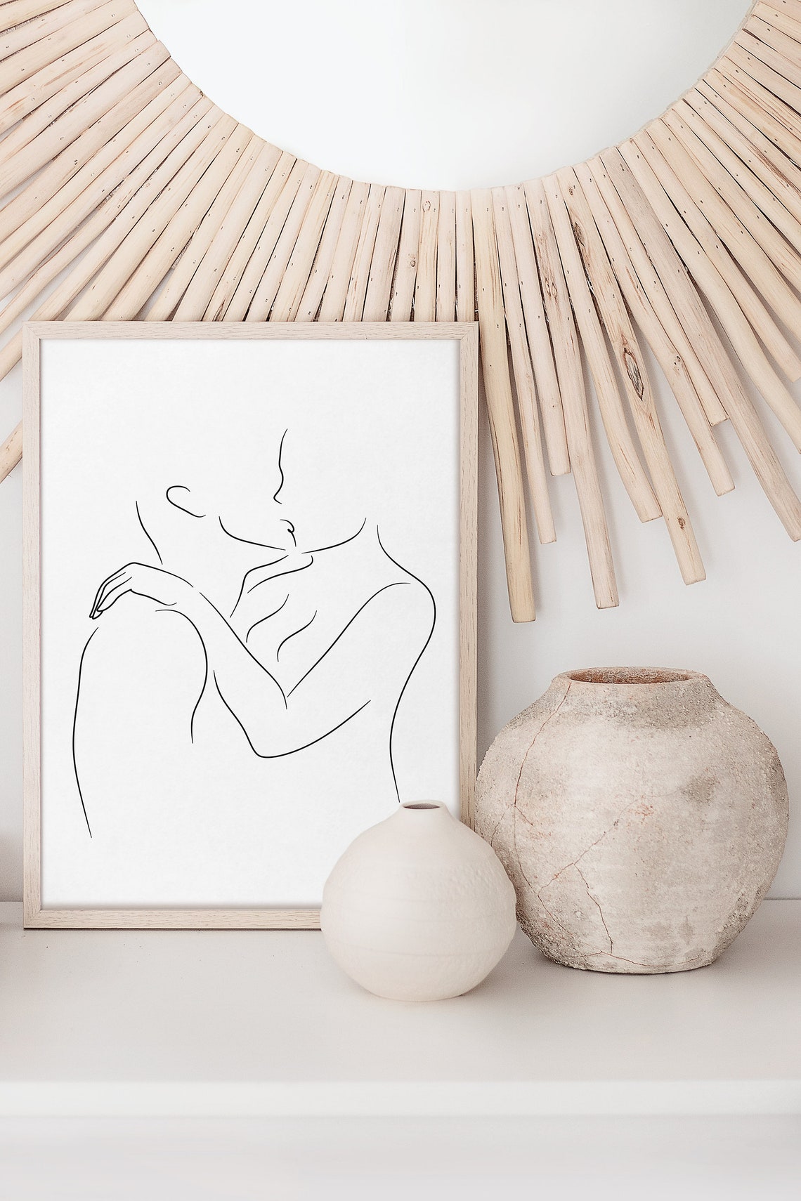 Couple Kiss Print Kissing Line Art Abstract Love Poster - Etsy