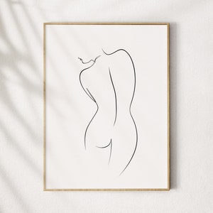 Abstract Woman Back Print, Female Figure Wall Art, Minimal Woman Line ...