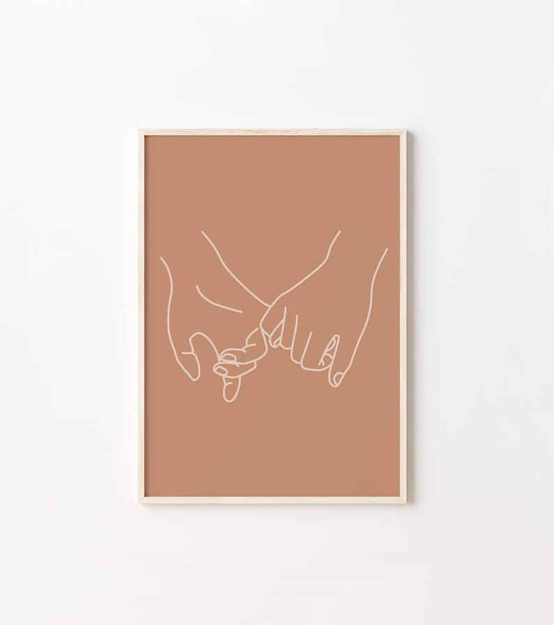 Pinky Promise Print Holding Hands Line Art Pinky Swear - Etsy