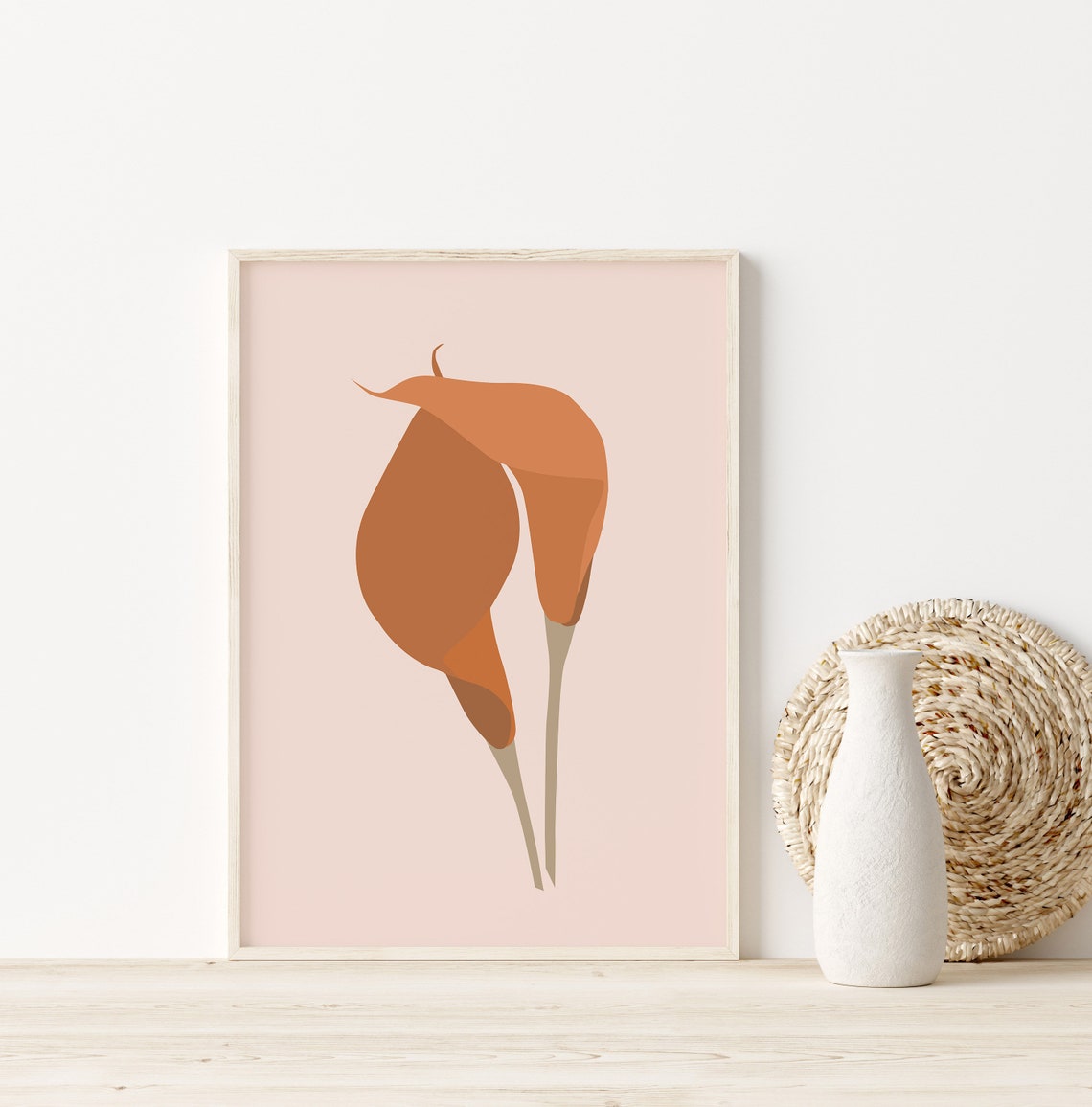 Calla Lily Print Minimalist Floral Art Modern Botanical Wall | Etsy