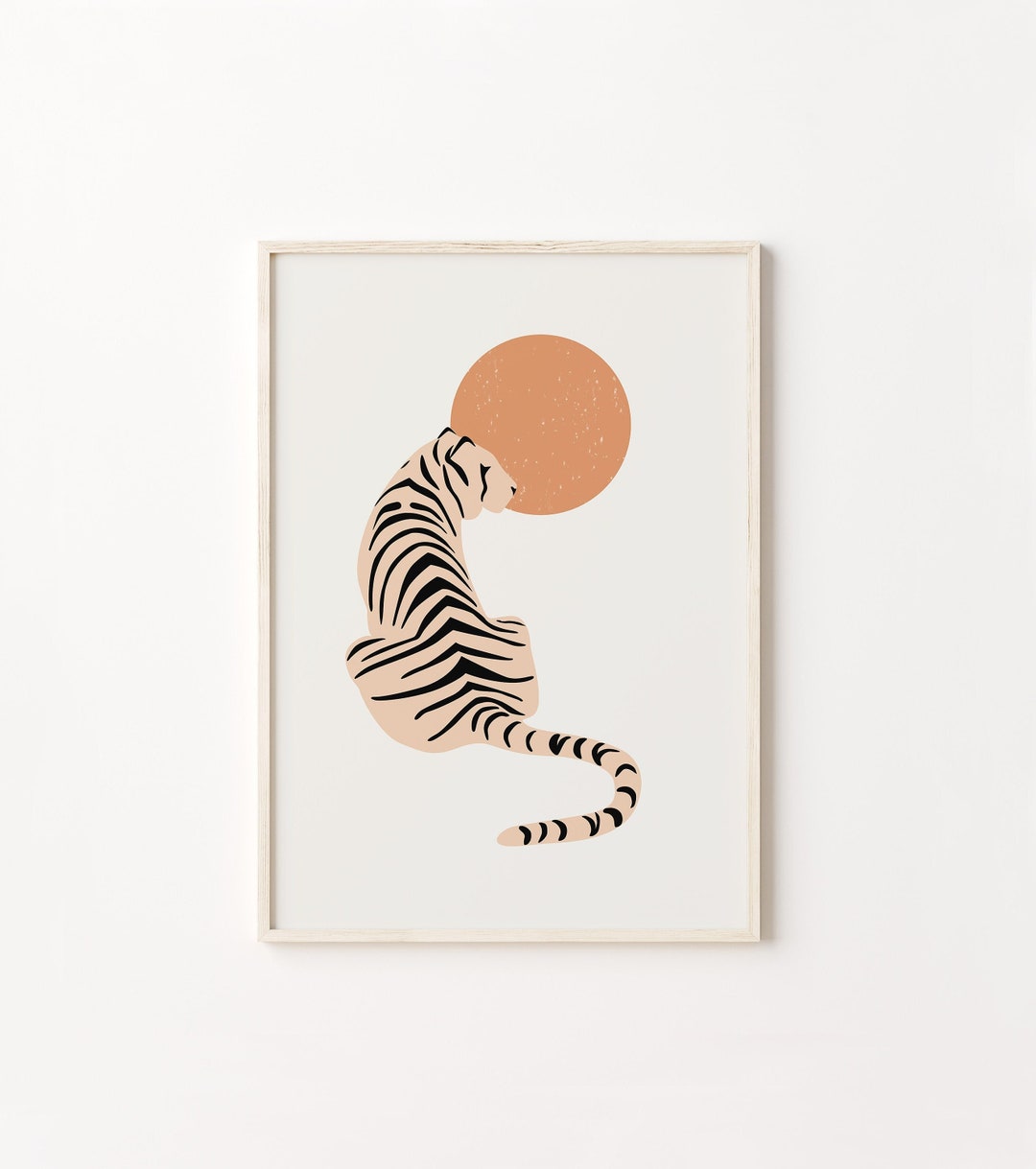 Boho Tiger Print, Terracotta Tiger Print, Abstract Sun Art, Minimalist ...