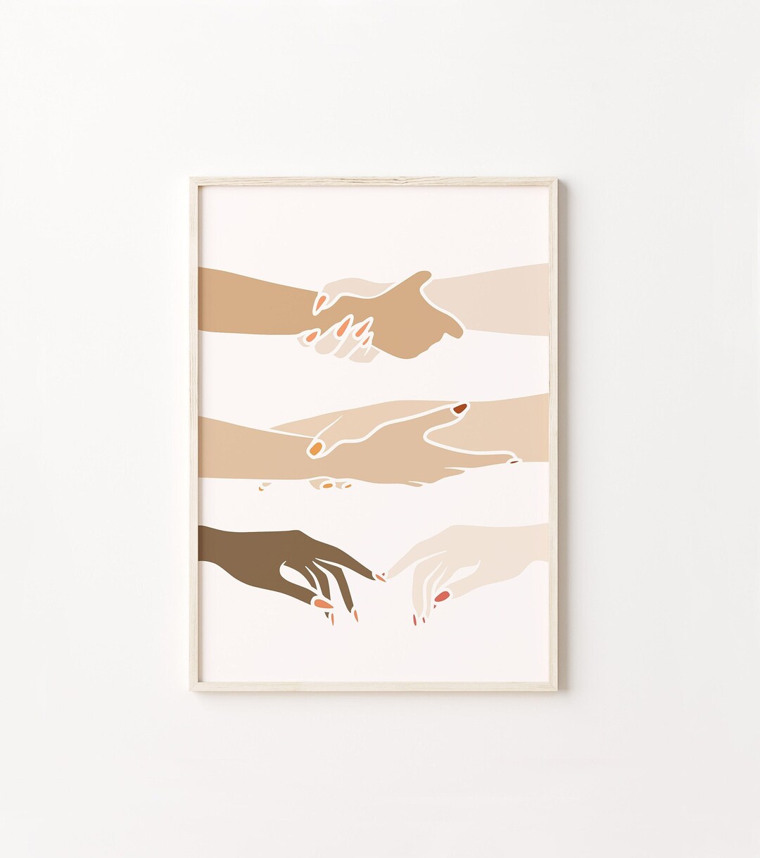 Boho Feminist Art Poster Diversity Print Reaching Hands Art - Etsy