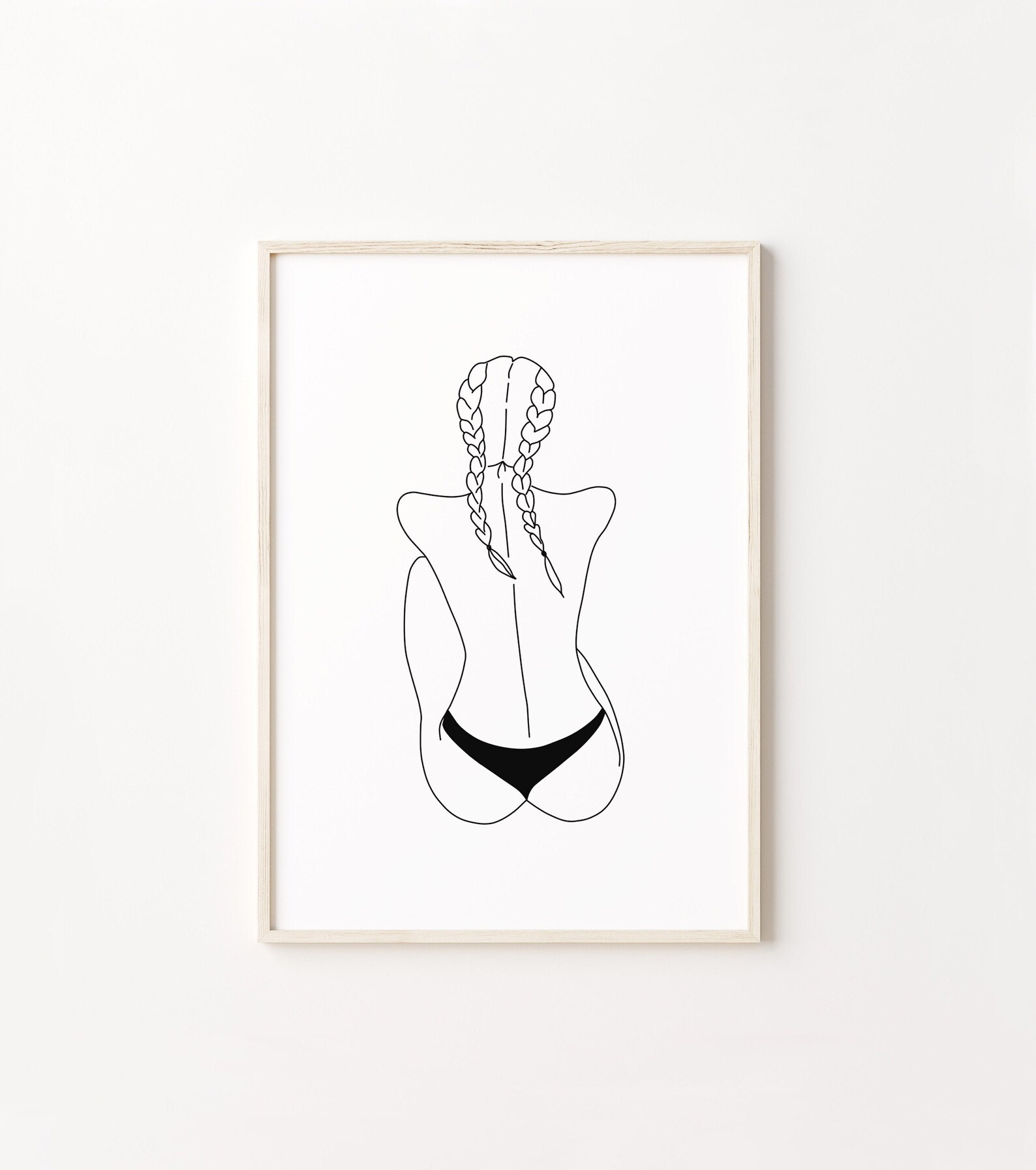 Woman Back Line Art Abstract Female Print Minimal Figure | Etsy