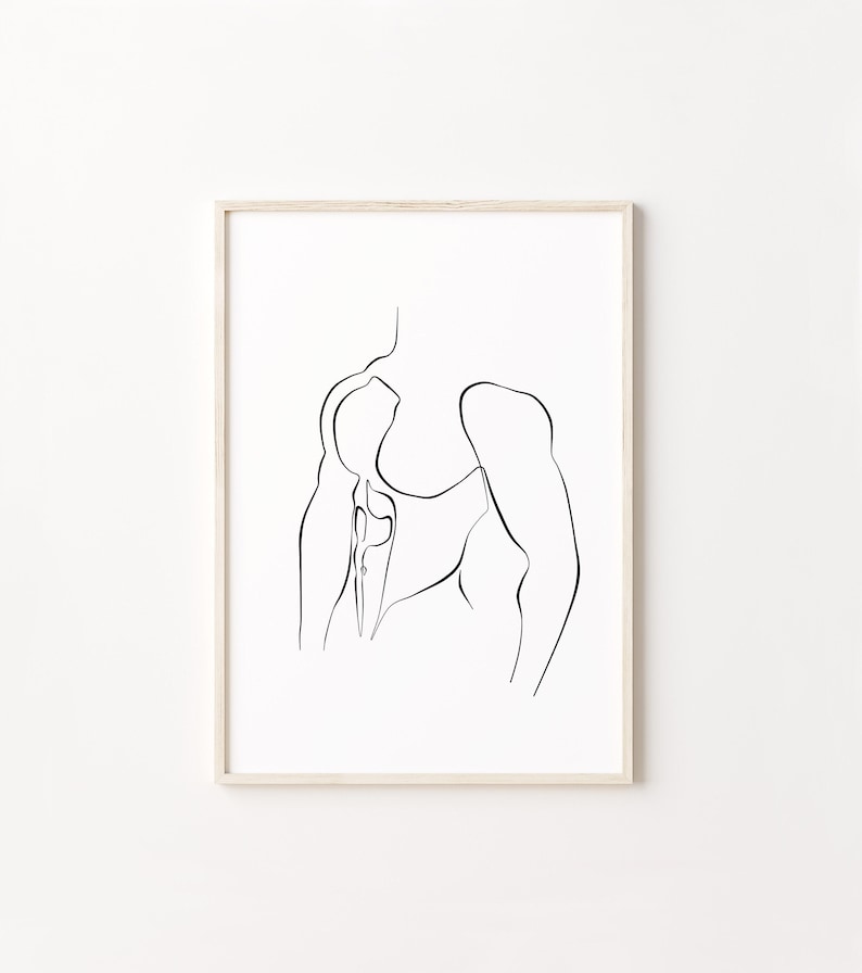 Minimal Line Art Male Man Figure Drawing Minimalist Body - Etsy