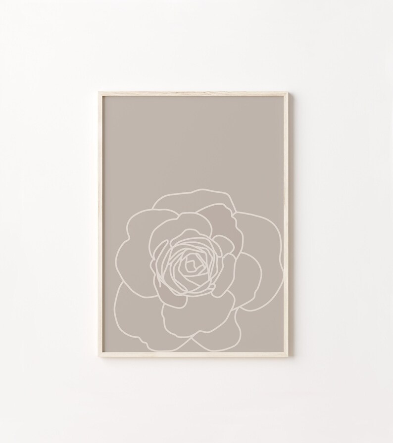 Rose Line Art Flower Line Drawing Modern Botanical Wall Art - Etsy