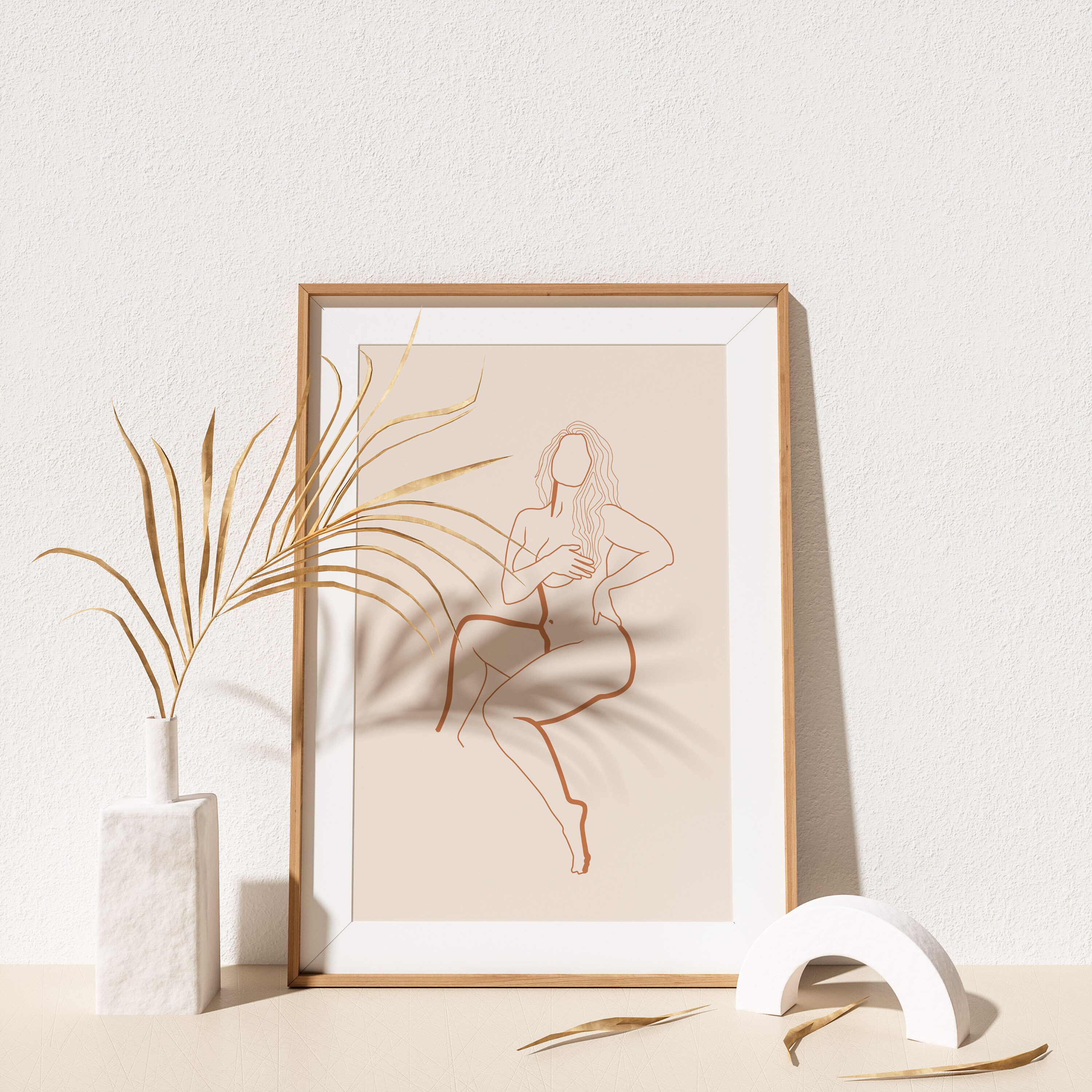 Body Positive Line Drawing Curvy Woman Print Big Girl | Etsy