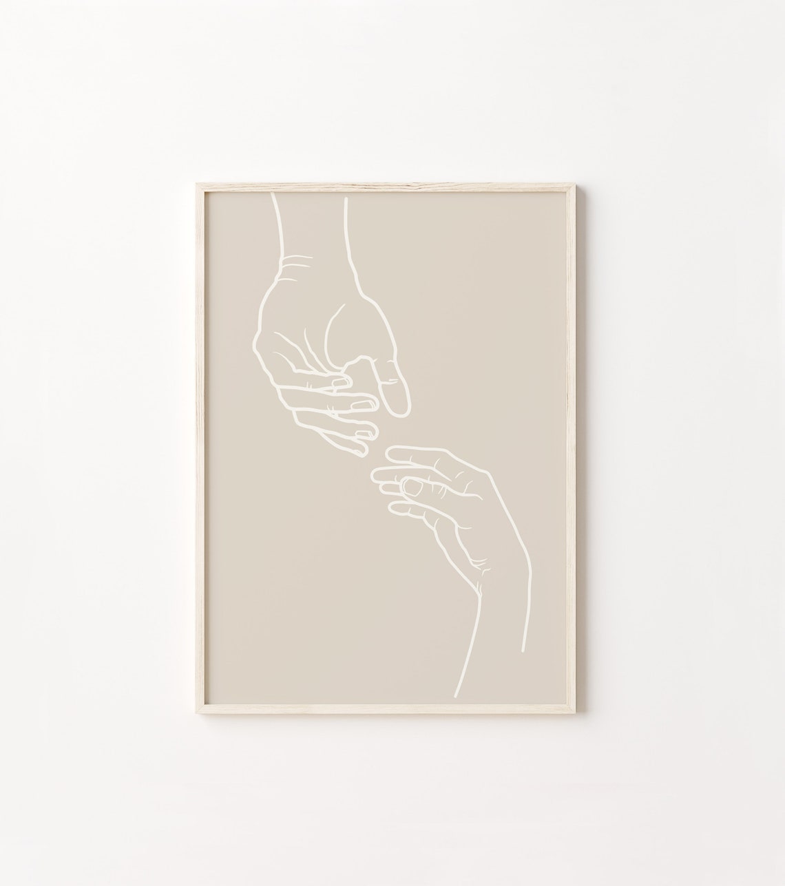 Reaching Hands Line Drawing Minimalist Hands Print Abstract | Etsy