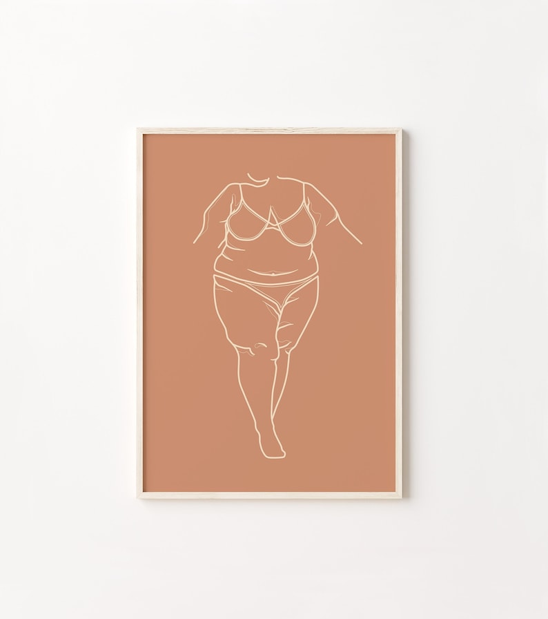 Body Positive Line Art Thick Girl Wall Art Plus Size Woman - Etsy