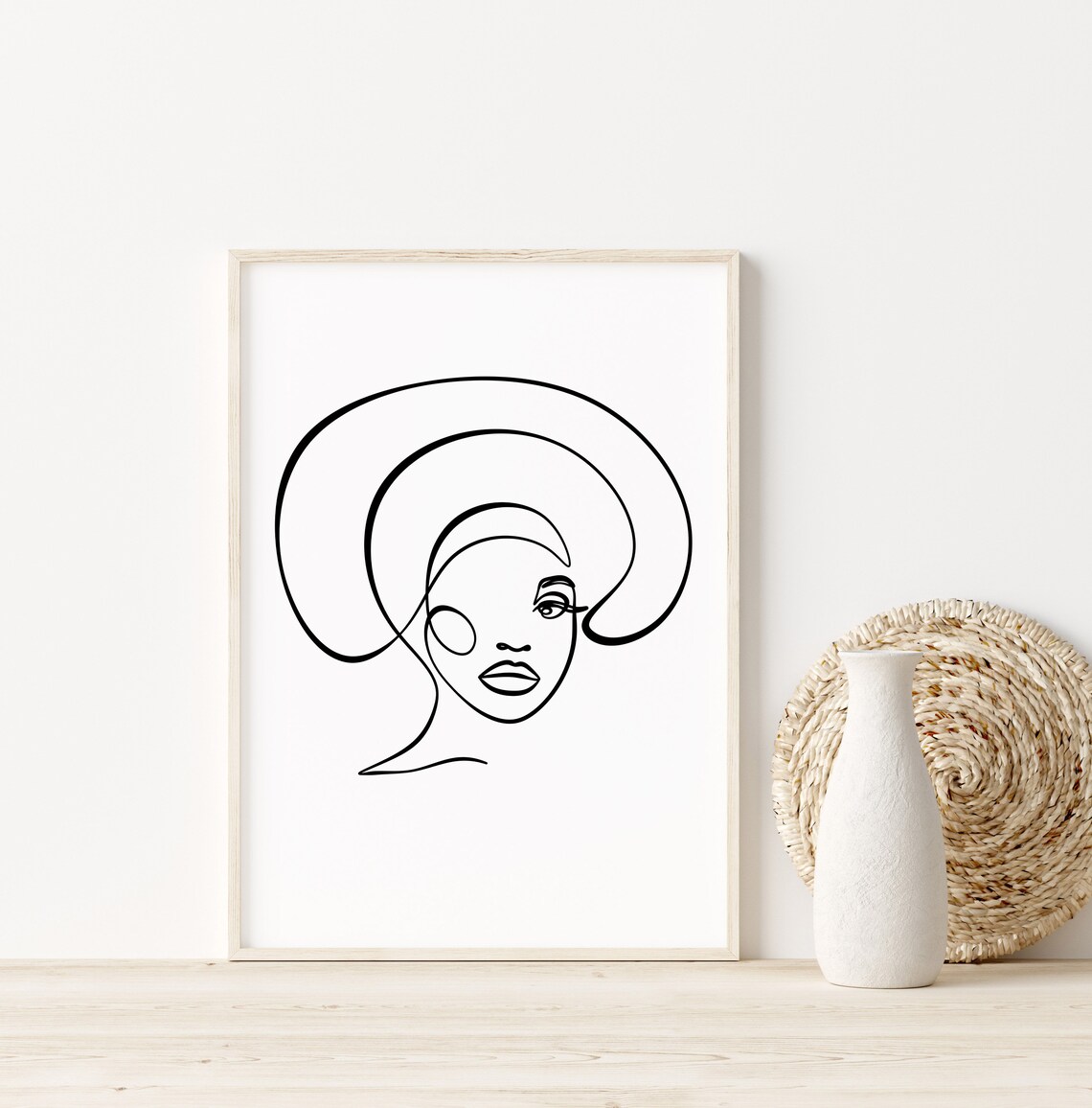 Black Woman Line Art Print African American Wall Art - Etsy