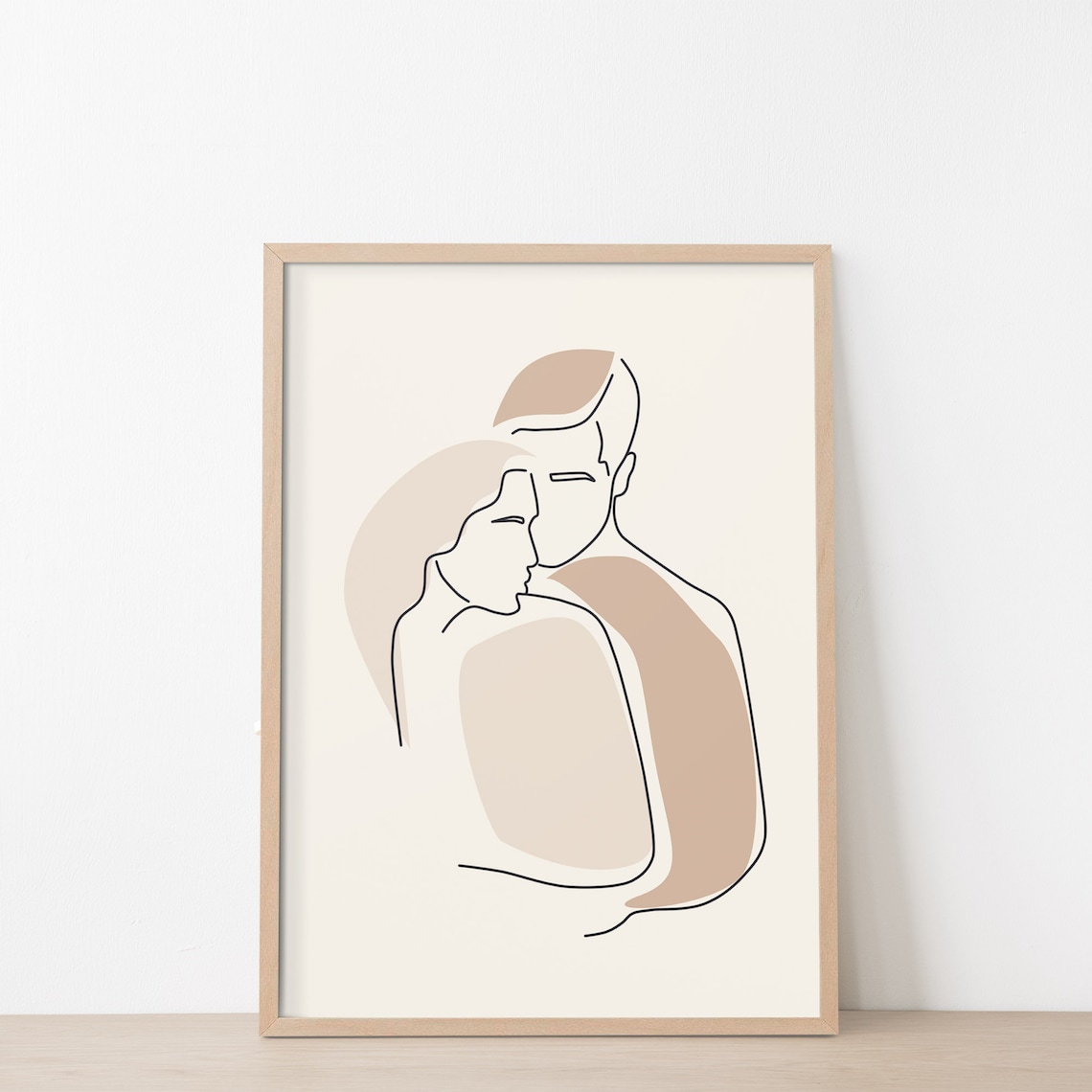 Minimalist Love Art Couple Line Art Abstract Shapes Print | Etsy