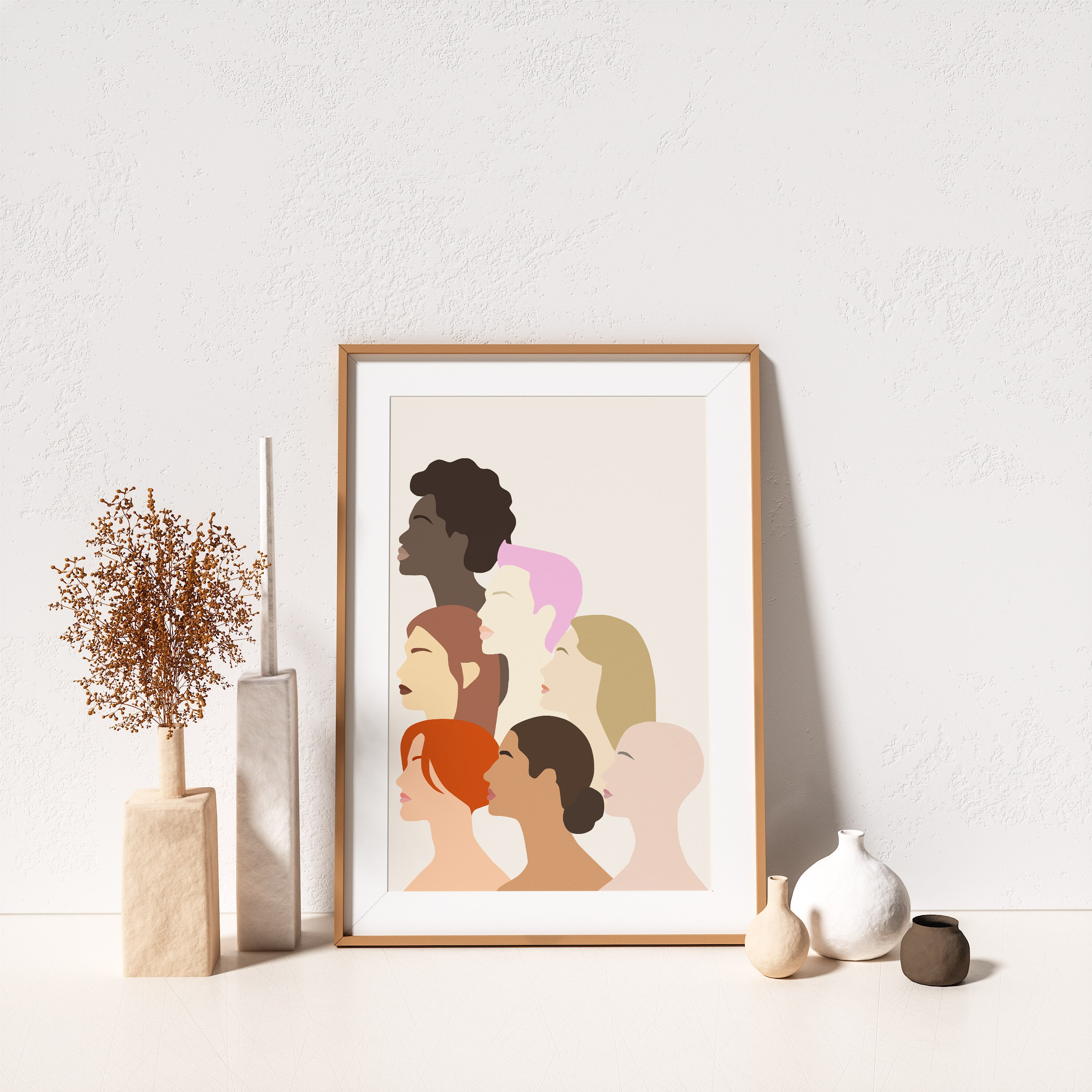 Minimalist Feminist Art, Empowered Woman Wall Art, Female Empowerment ...