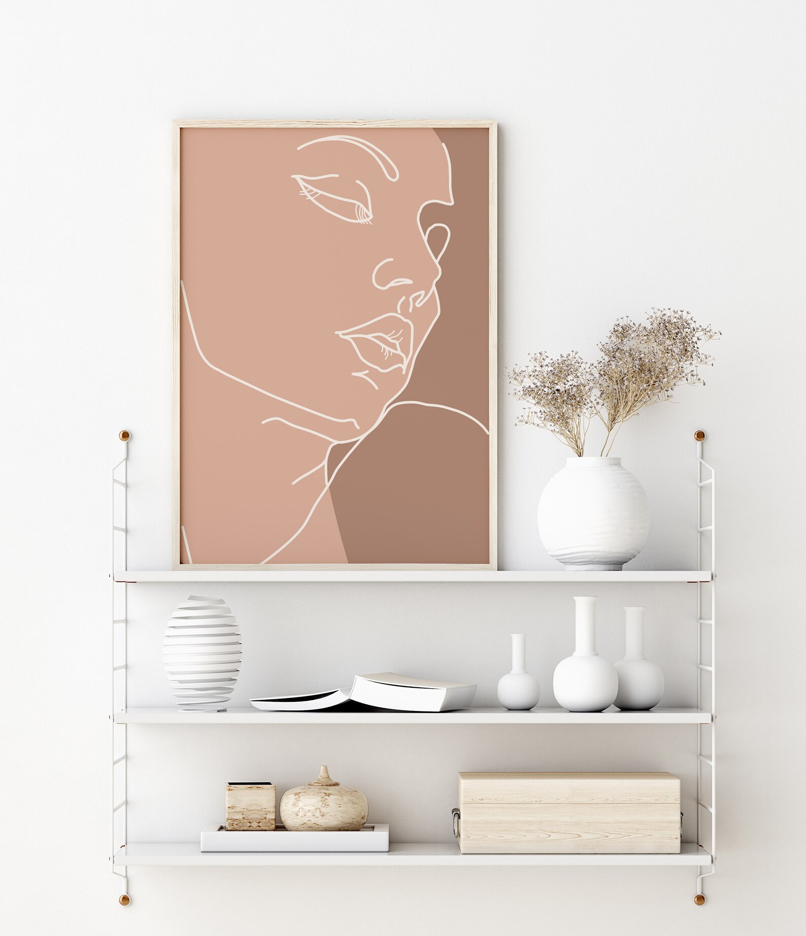 Abstract Female Art Face Line Drawing Woman Figure Print | Etsy