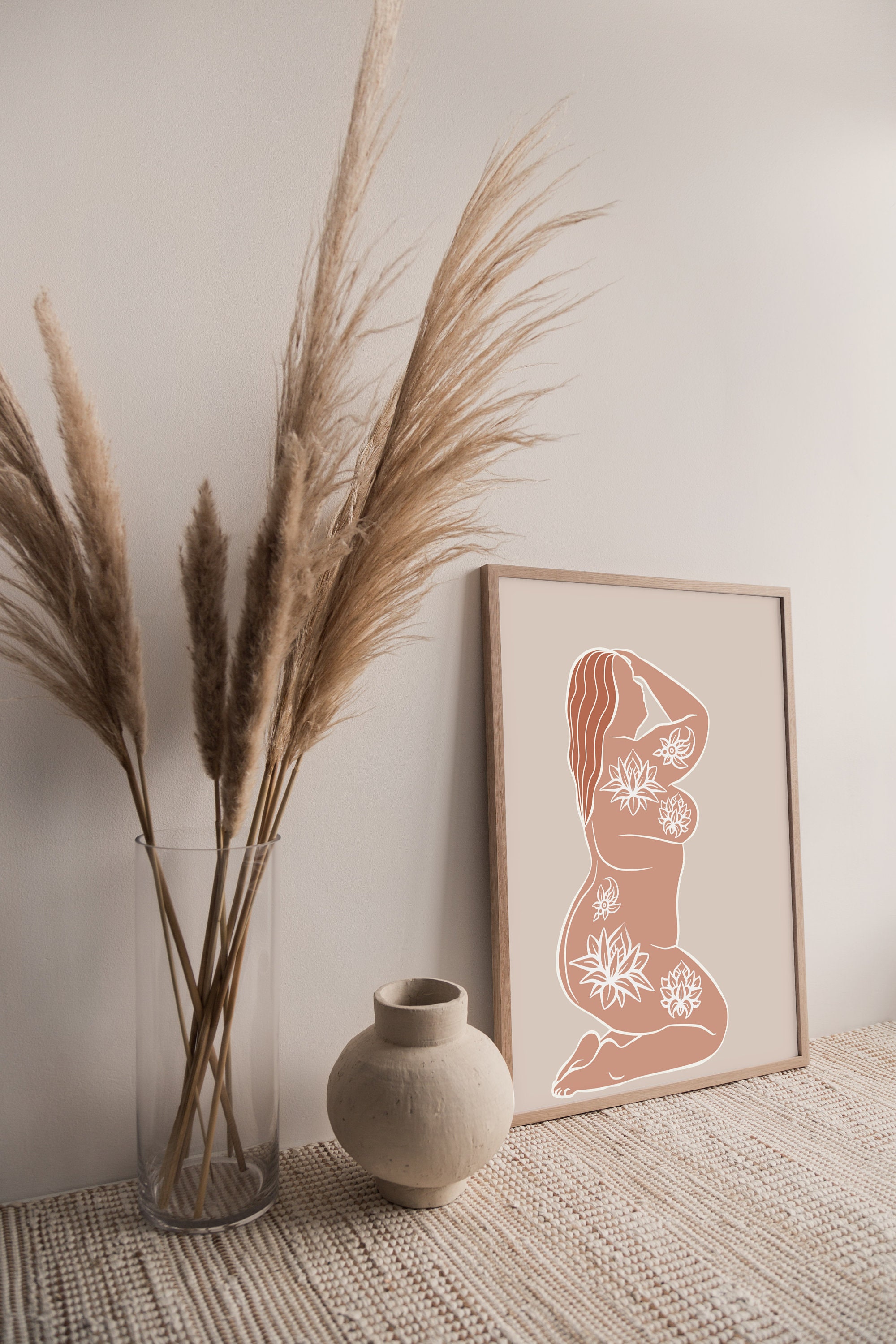 Body Positive Print Curvy Woman Art Sitting Woman Art - Etsy