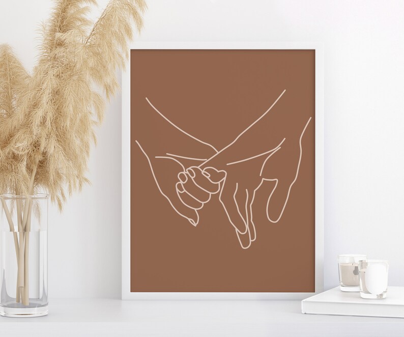 Holding Hands Print Minimalist Love Poster Abstract Couple | Etsy