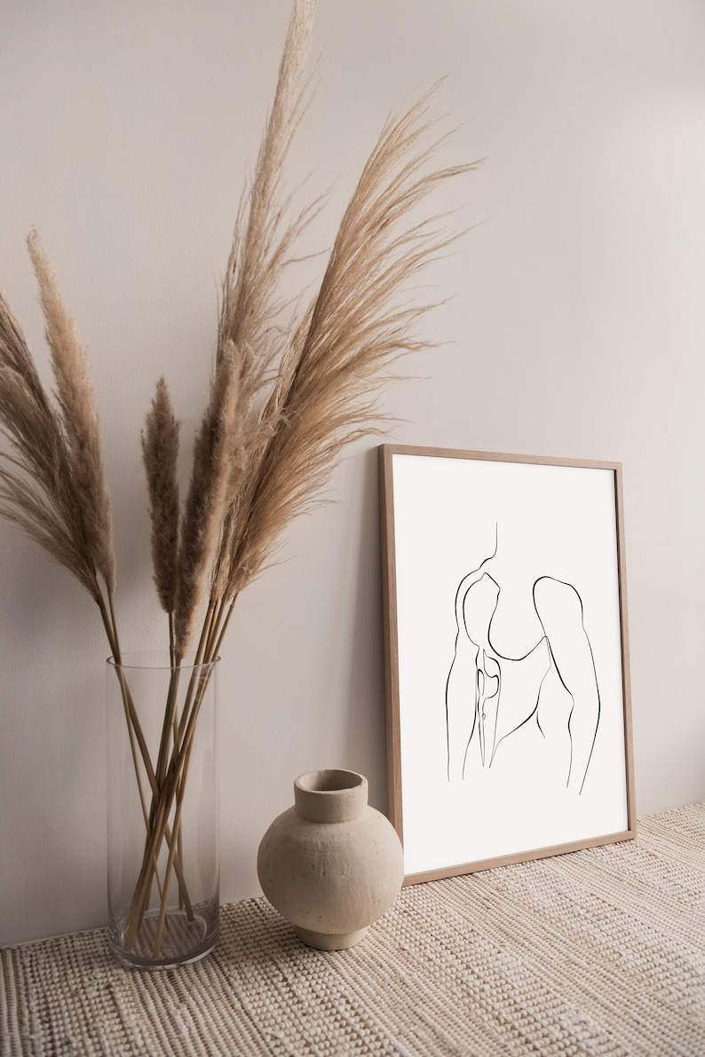 Minimal Line Art Male Man Figure Drawing Minimalist Body - Etsy