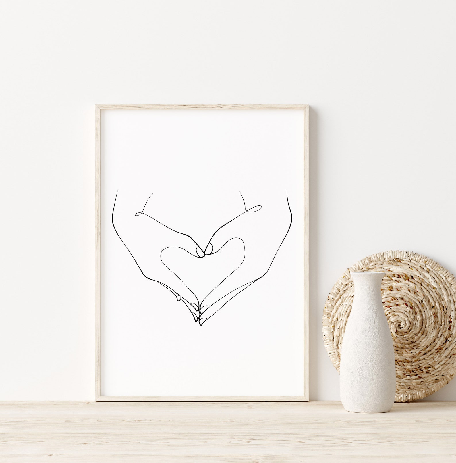 Heart Hands Print Hodling Hands Line Art Minimalist Love - Etsy