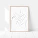 Couple Kiss Print Kissing Line Art Abstract Love Poster - Etsy