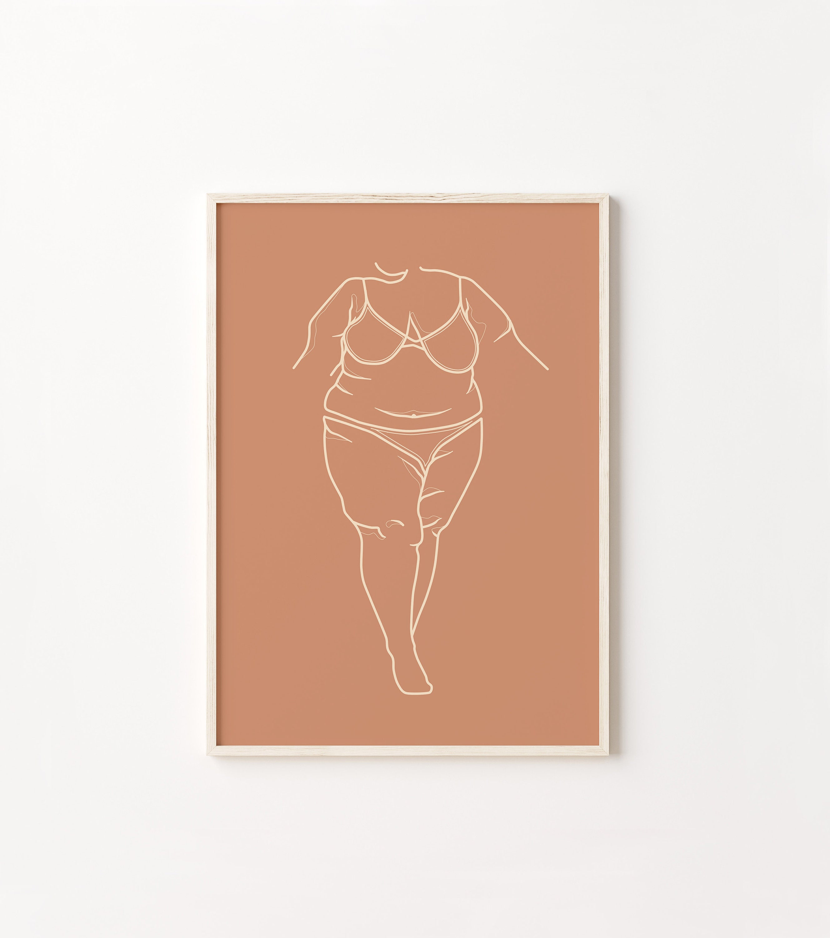 Body Positive Line Art Thick Girl Wall Art Woman Print Plus | Etsy