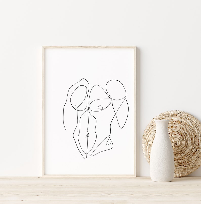 Man Body One Line Art Abstract Man Print Male Figure Poster | Etsy