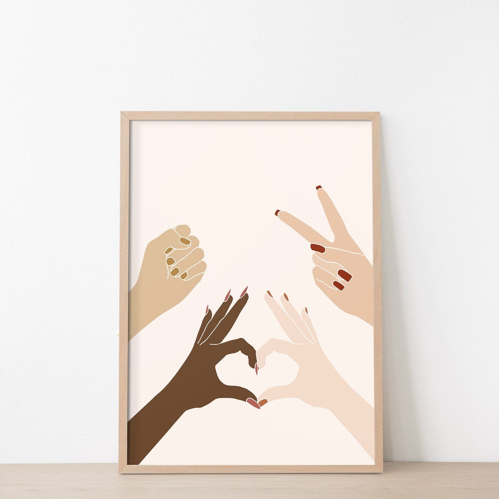 Feminist Art Hand Sign Print Women Diversity Print | Etsy