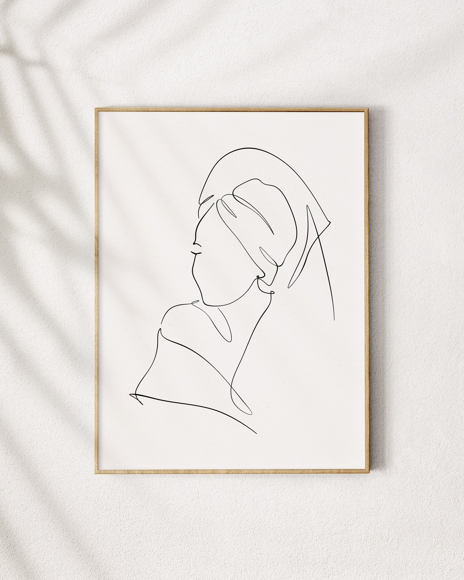 Bathroom One Line Art Print Woman in Towel Poster Minimalist - Etsy
