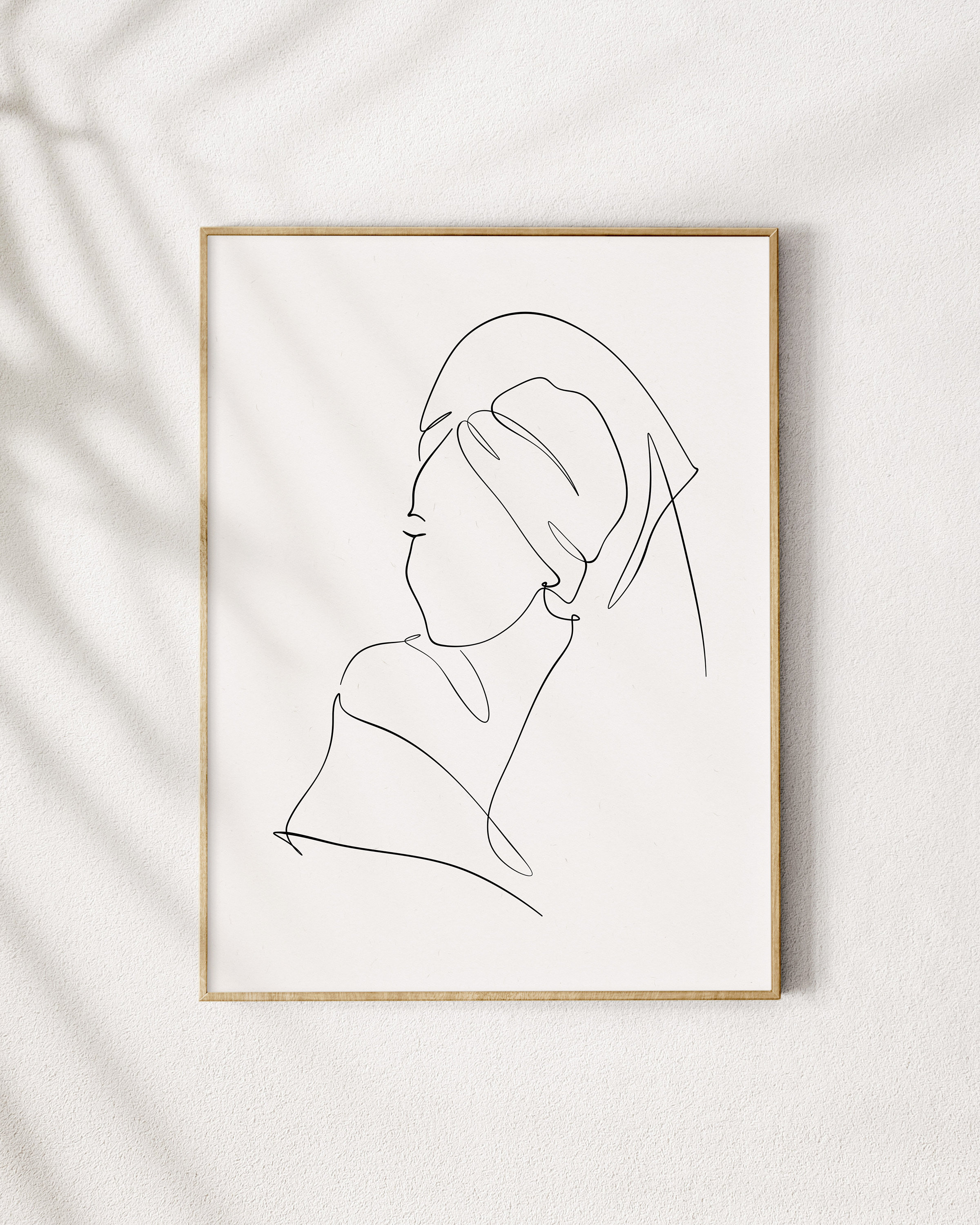 Bathroom One Line Art Print Woman in Towel Poster Minimalist | Etsy