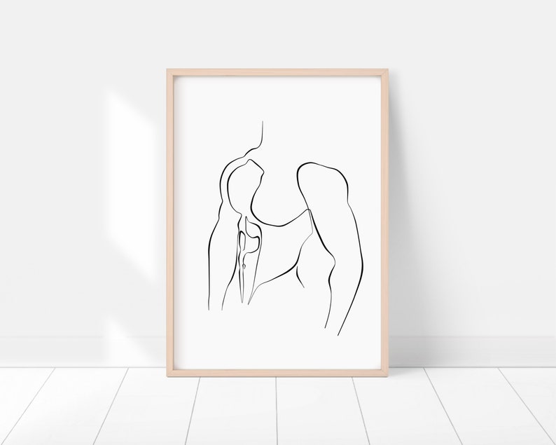 Minimal Line Art Male Man Figure Drawing Minimalist Body - Etsy