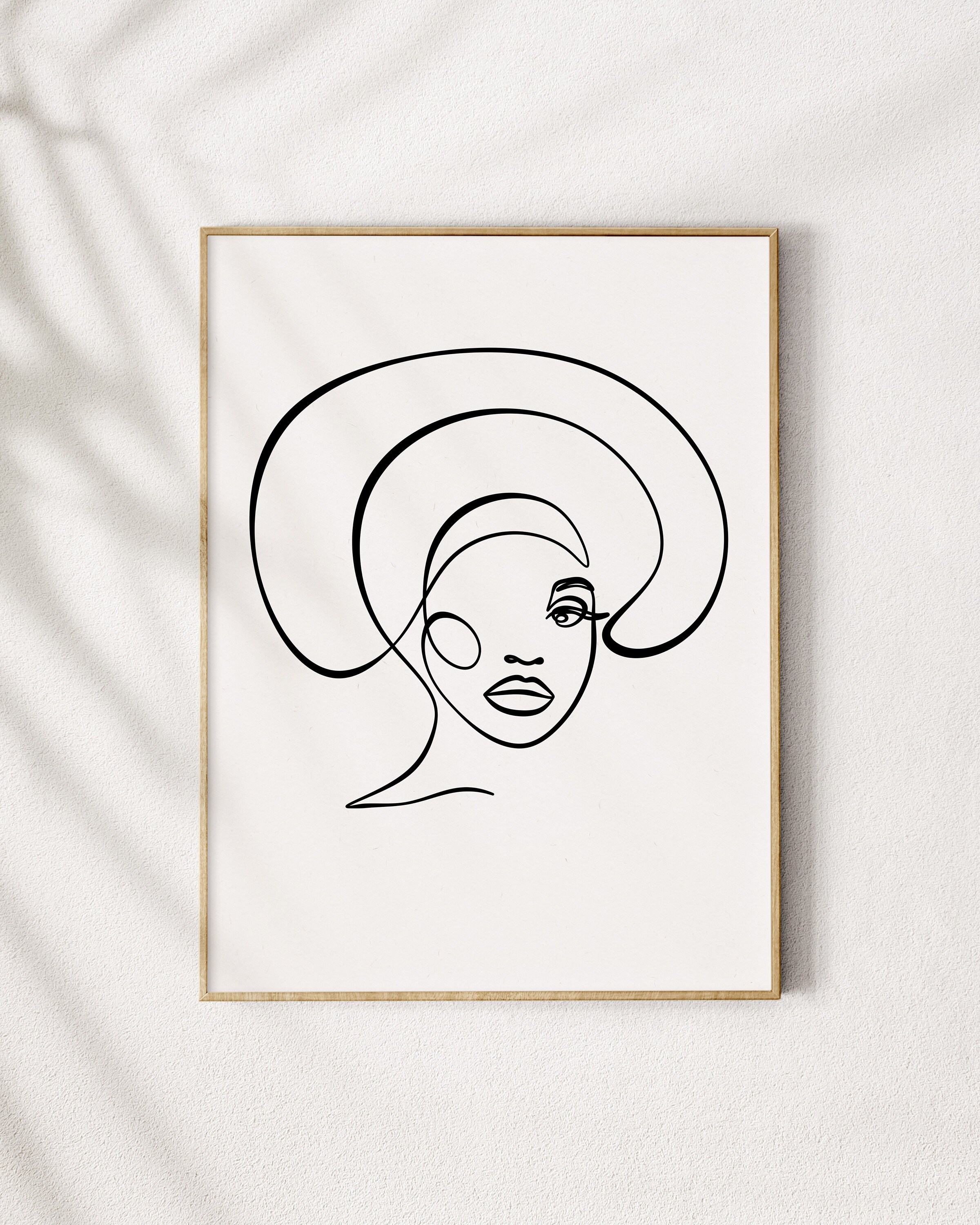 Black Woman Line Art Print African American Wall Art - Etsy
