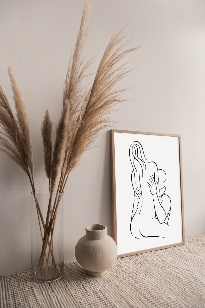 Couple Hug Line Art Print Abstract Love Print Hugging Line - Etsy