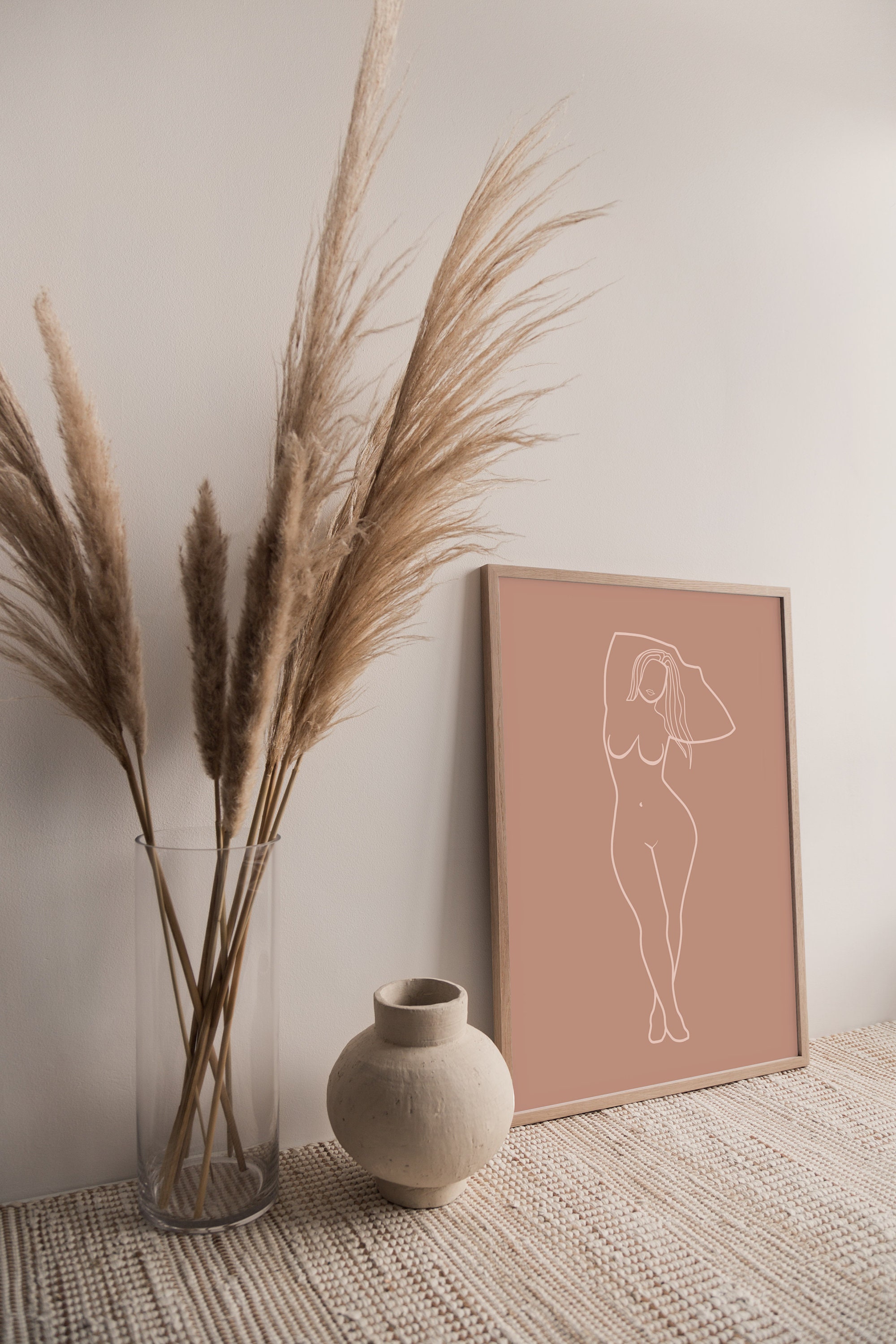Body Positive Line Drawing Curvy Woman Art Big Girl Wall - Etsy