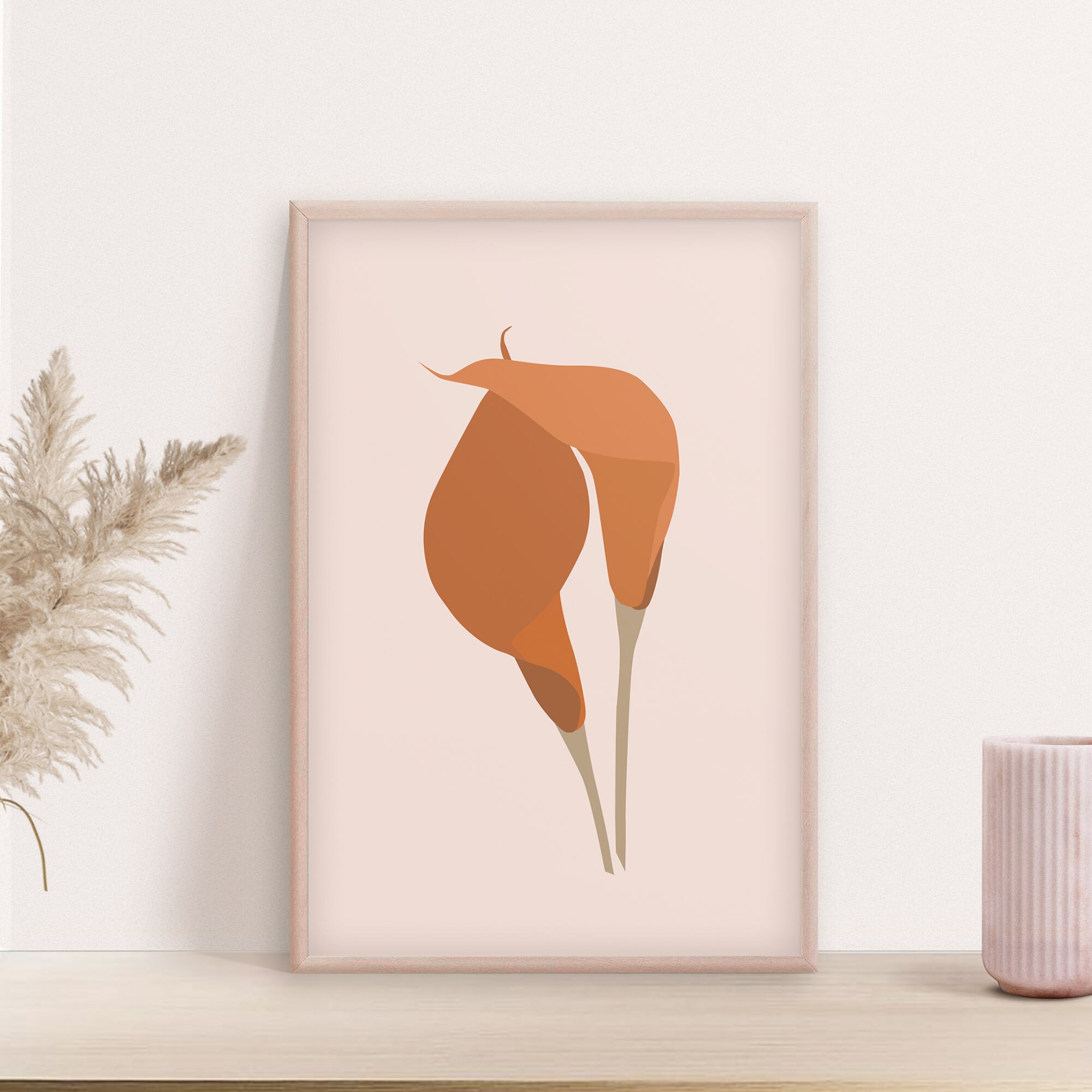 Calla Lily Print Minimalist Floral Art Modern Botanical Wall | Etsy