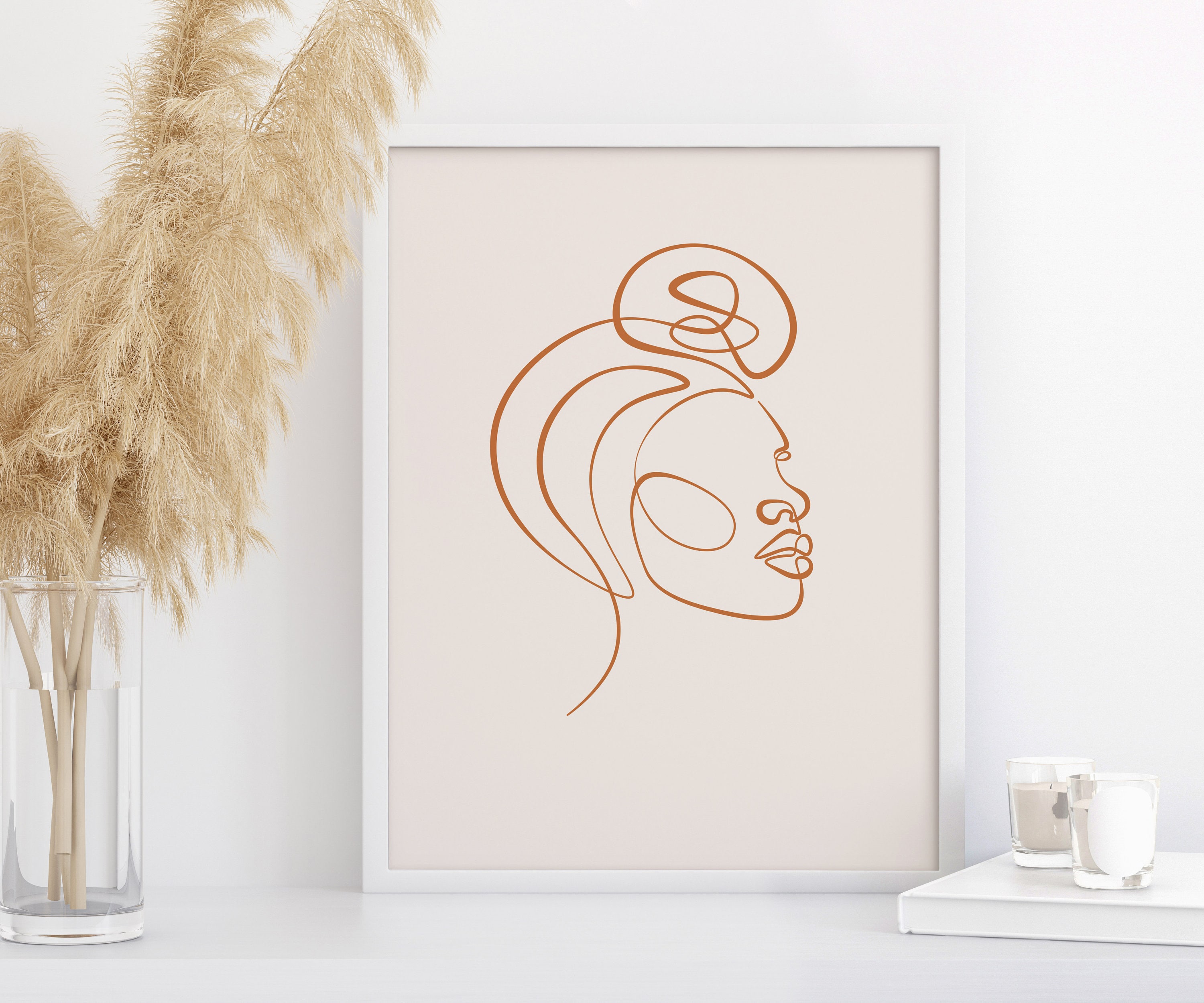 African American Line Art Black Woman In Turban Poster One | Etsy