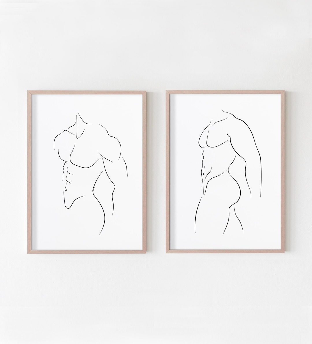Man Line Art Set of 2, Male Body Print Set of Two, Abstract Man Poster ...