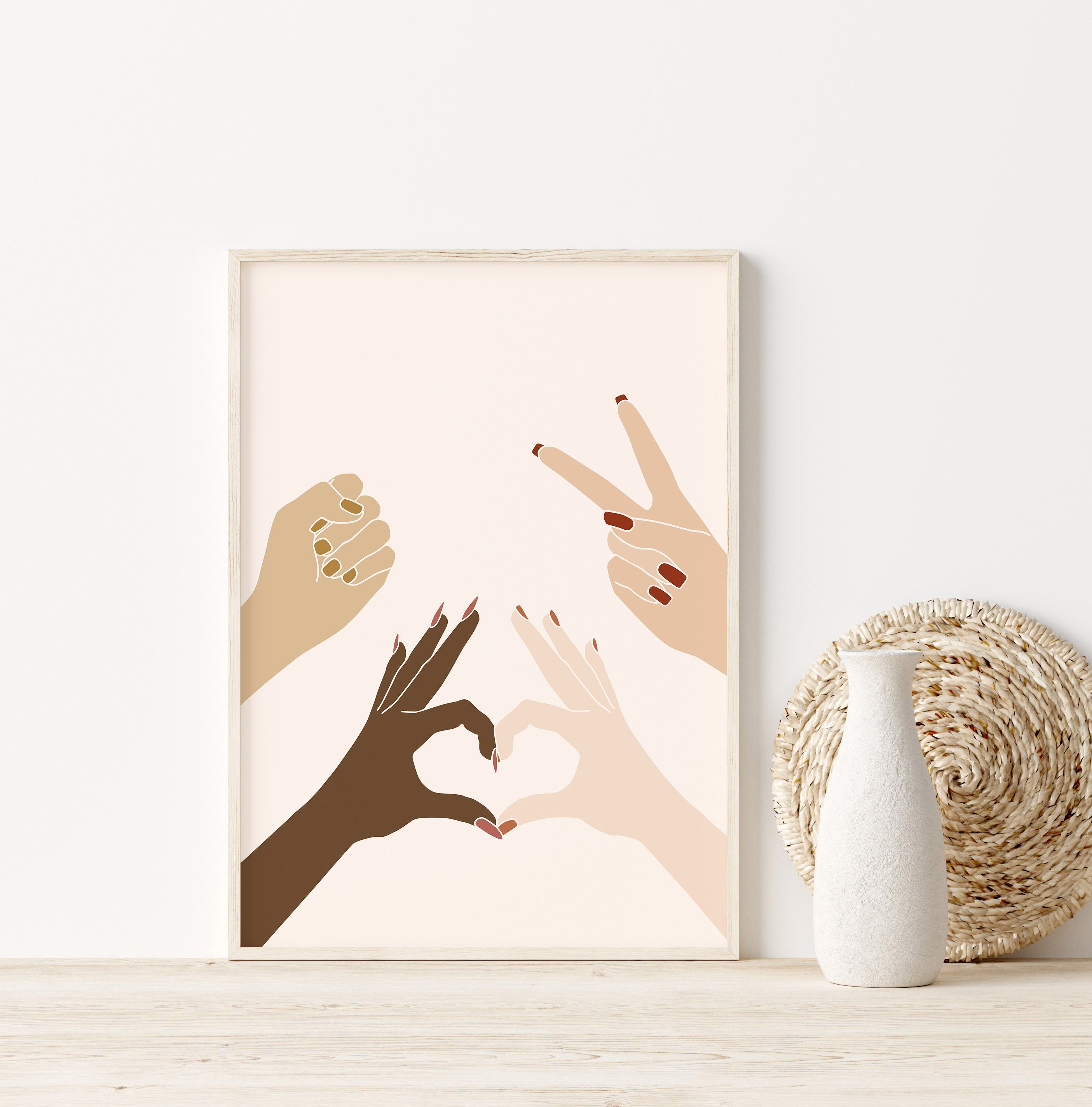 Feminist Art Hand Sign Print Women Diversity Print | Etsy