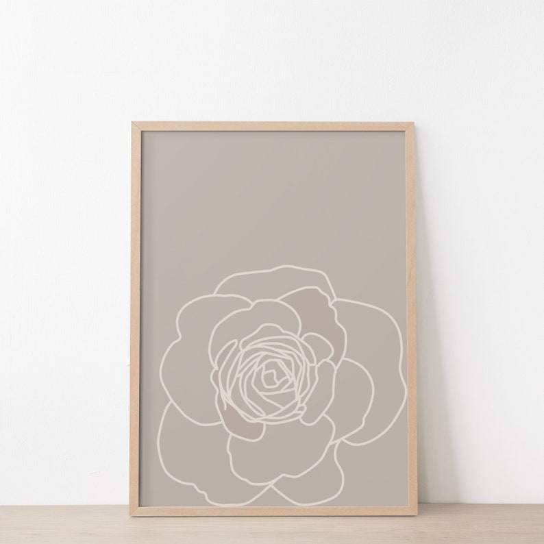 Rose Line Art Flower Line Drawing Modern Botanical Wall Art | Etsy