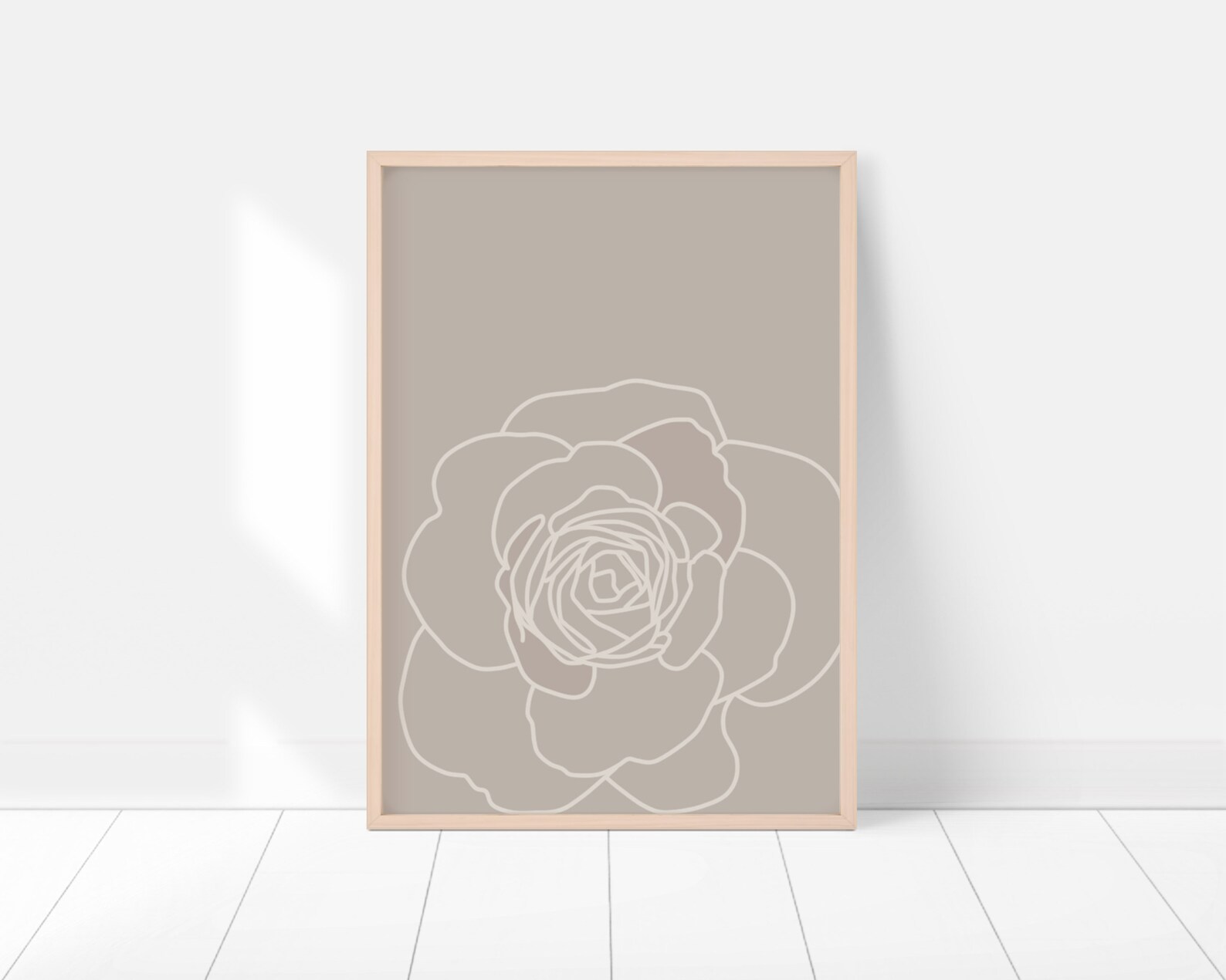Rose Line Art Flower Line Drawing Modern Botanical Wall Art - Etsy