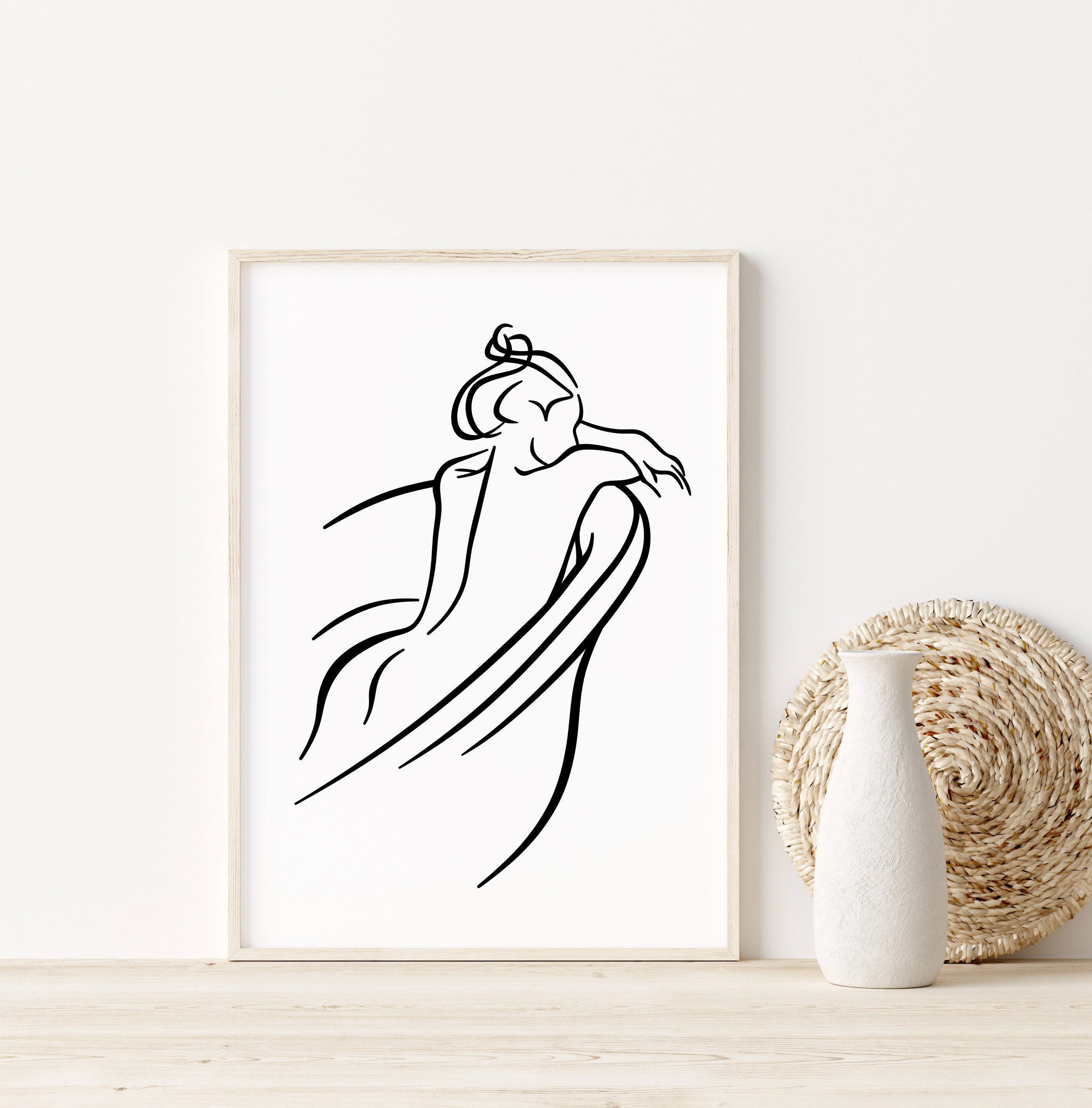 Woman in Bathtub Line Art Print Bathroom Line Drawing Female - Etsy
