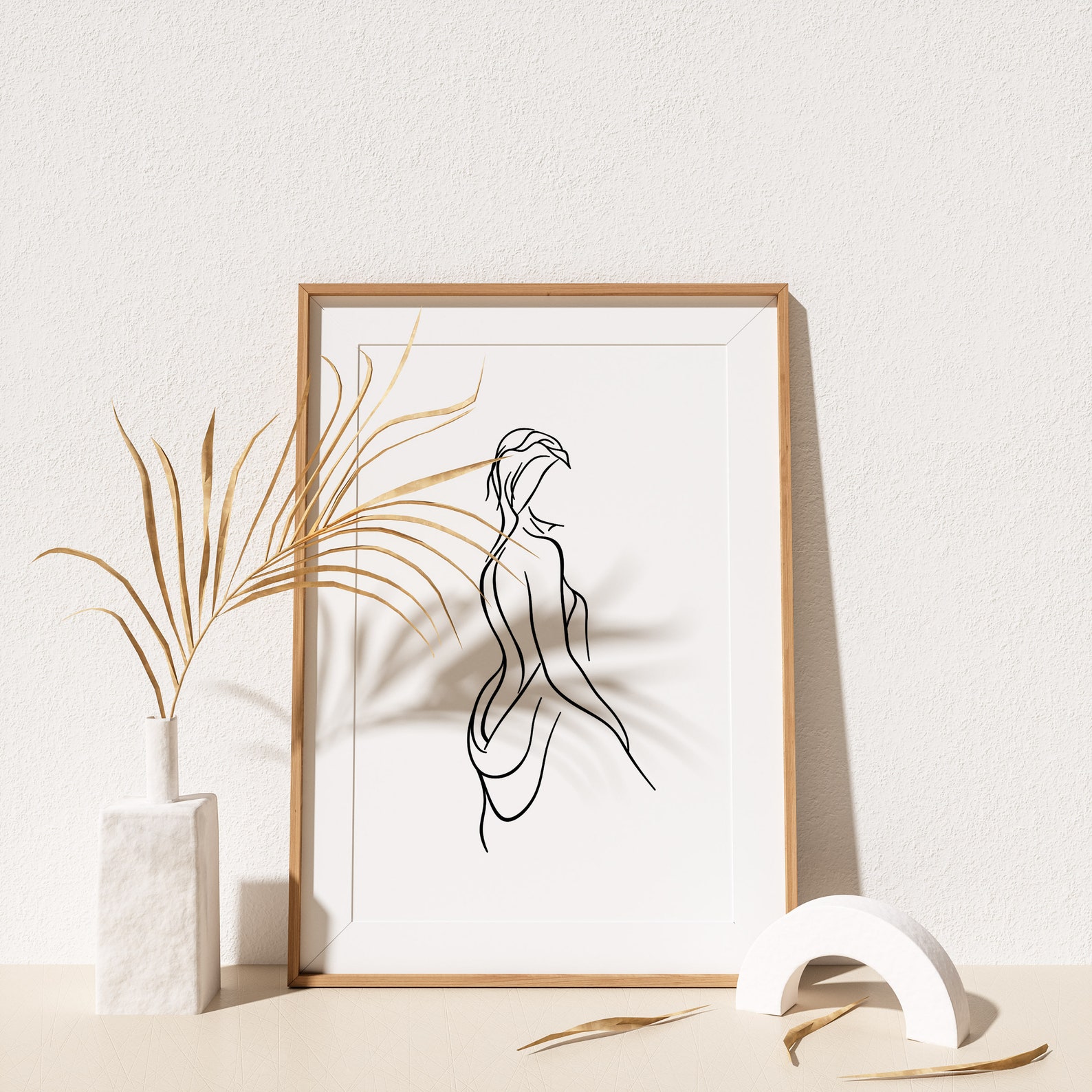 Female Back Print Woman in Towel Line Art Bathroom Line - Etsy